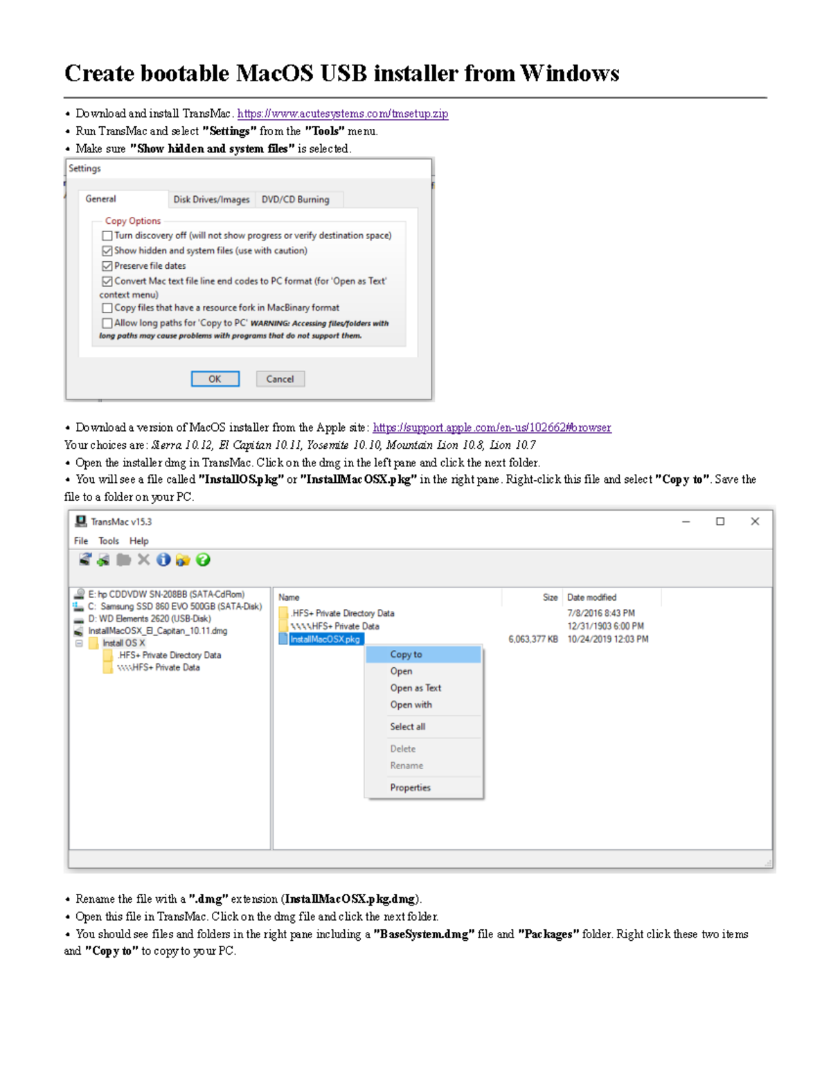 Mac OS Bootable USB Installer from Windows - Create bootable MacOS USB ...