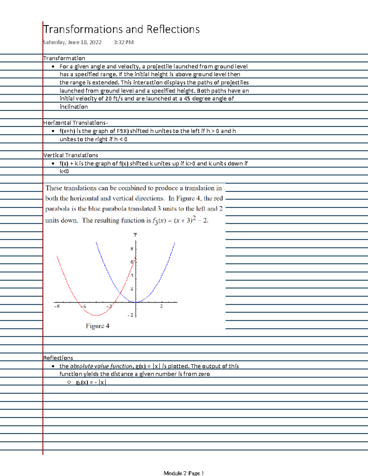 Module 2- College Algebra - Transformation For a given angle and ...