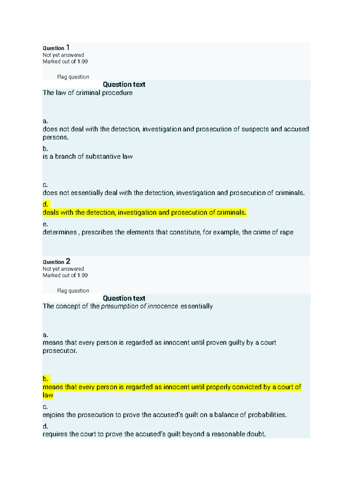 CPR Assign 1 MCQ - mcc and answers - Question 1 Not yet answered Marked ...