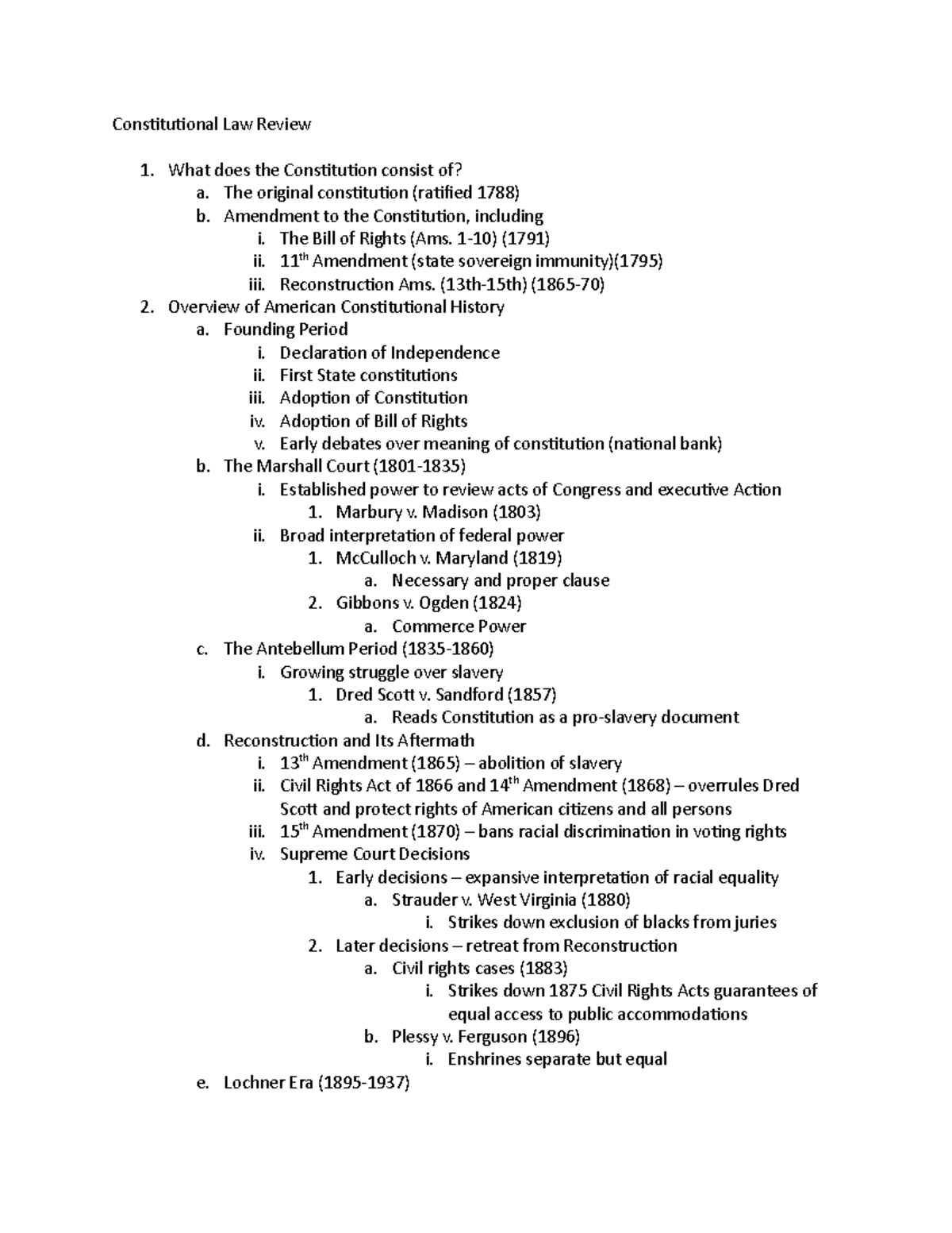 Constitutional Law Review - Constitutional Law Review What does the ...