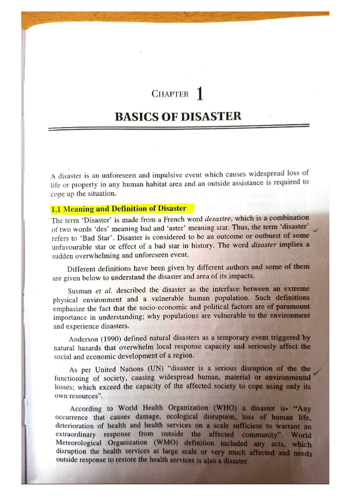 DM notes - disaster management - CHAPTER 1 BASICS OF DISASTER A ...