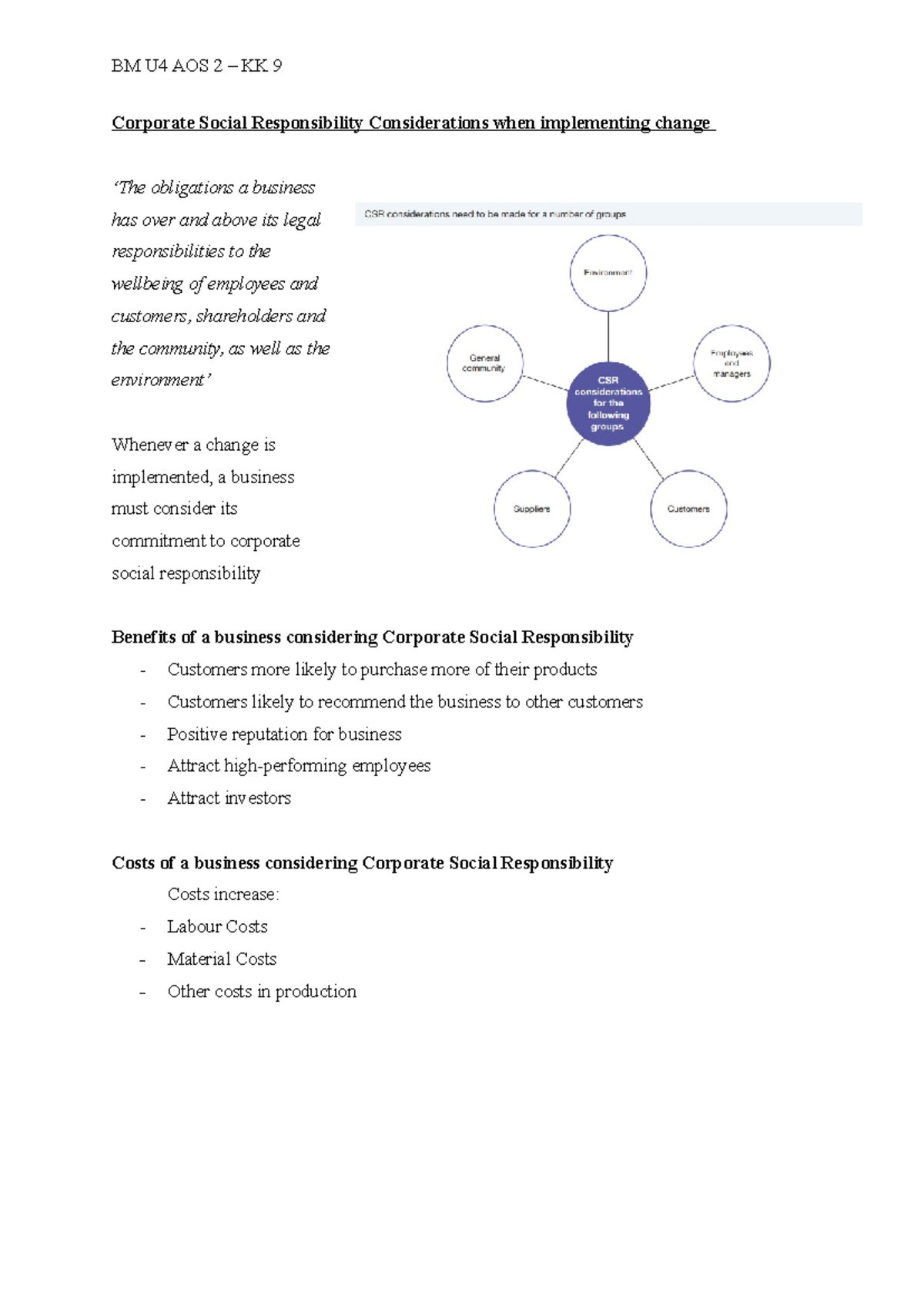 BM Unit 4 aos 2 - BM U4 AOS 2 – KK 9 Corporate Social Responsibility ...