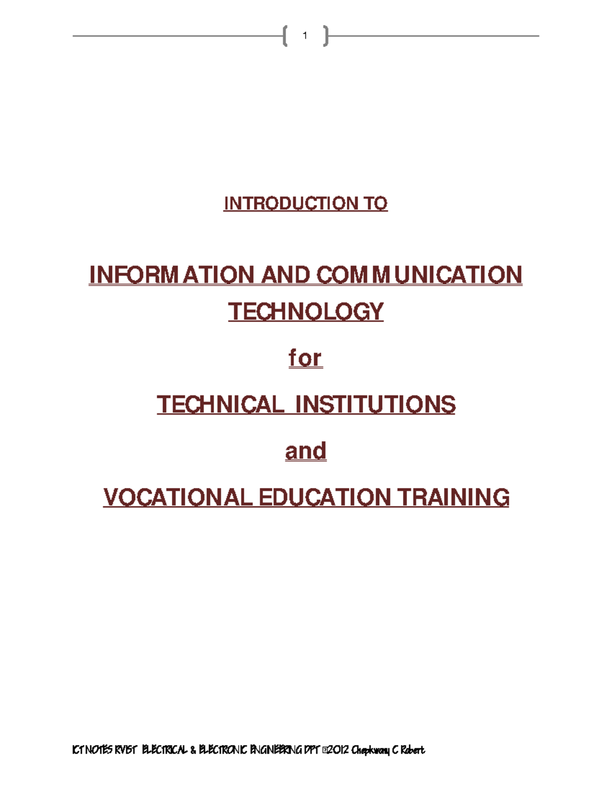 ICT Notes-1-4-1 - Knec notes - 1 INTRODUCTION TO INFORMATION AND ...
