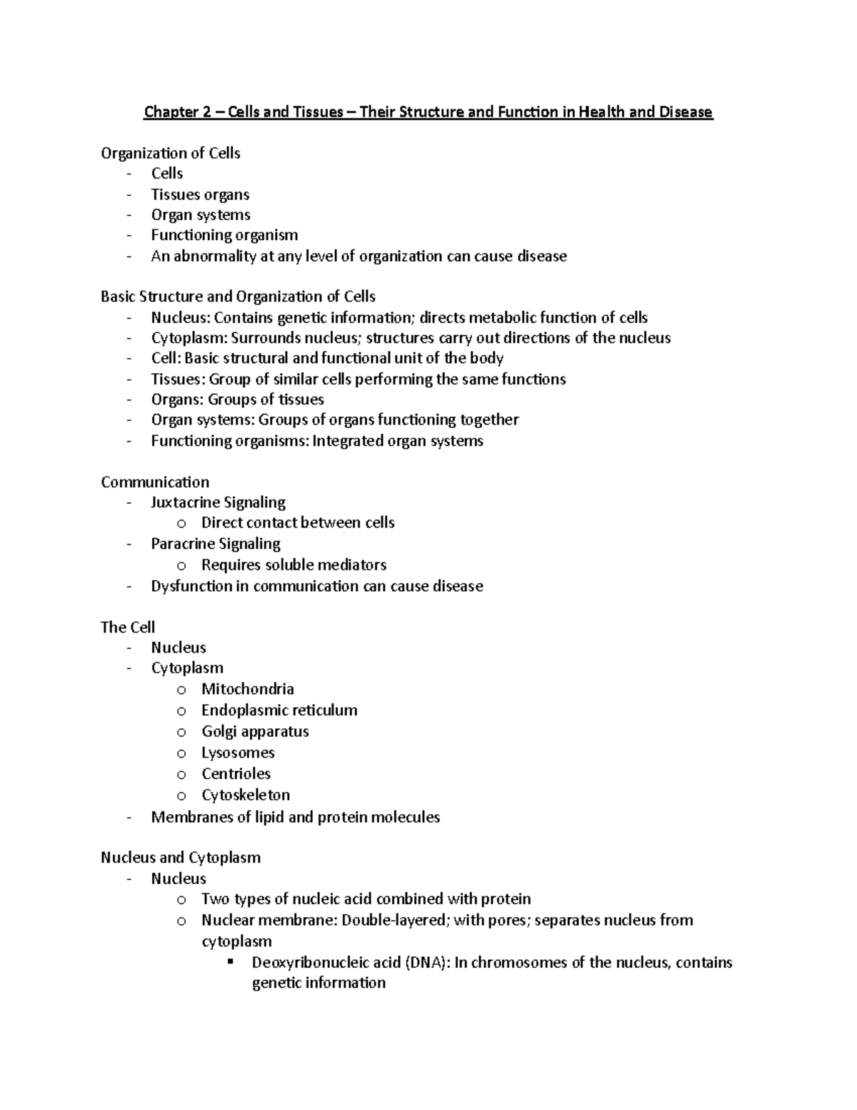 Chapter 2 - Cells and Tissues- Their Structure and Function in Health ...