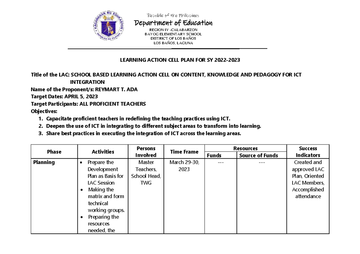Lac5-230402140409-2258f135 - LEARNING ACTION CELL PLAN FOR SY 2022 ...