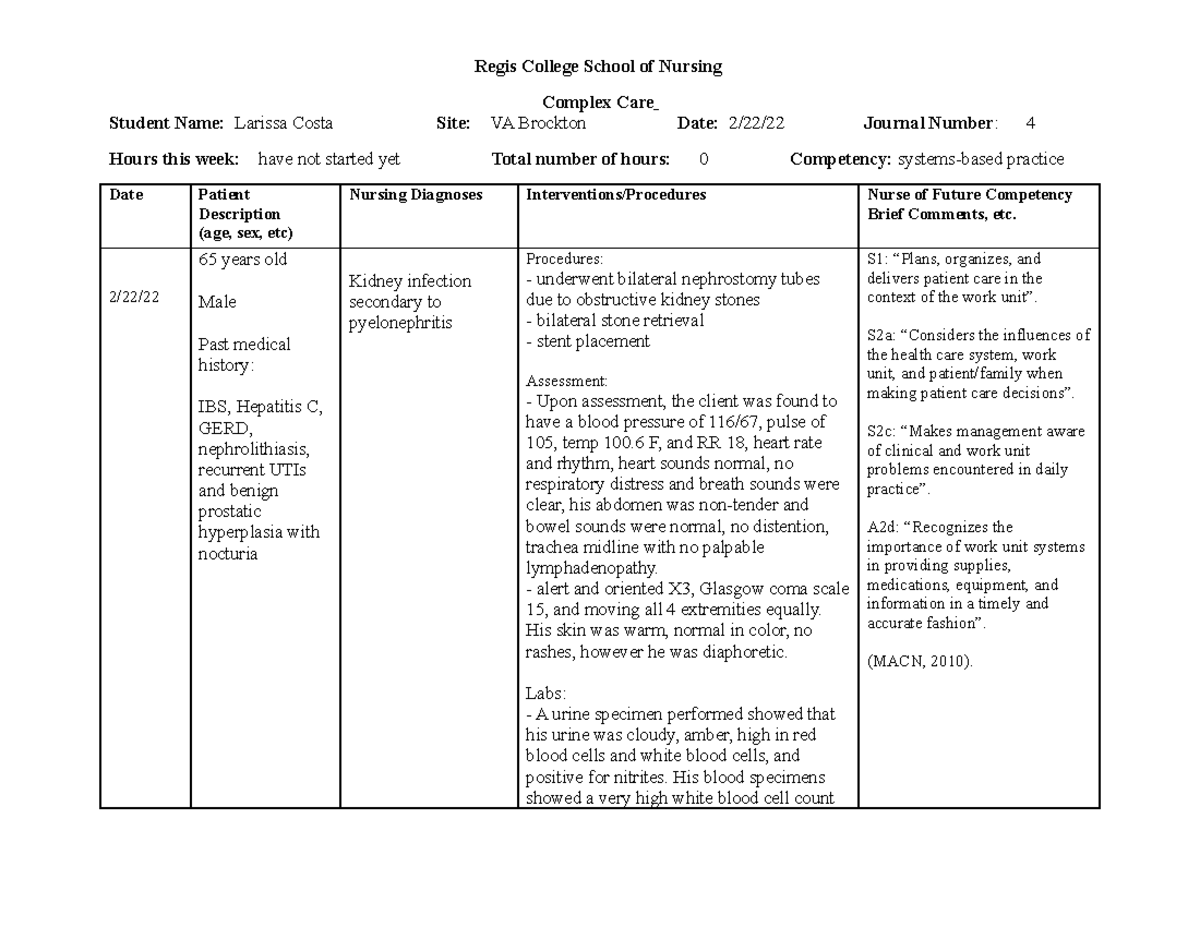 Systems based practice journal for nurse - NURS759301 - Studocu