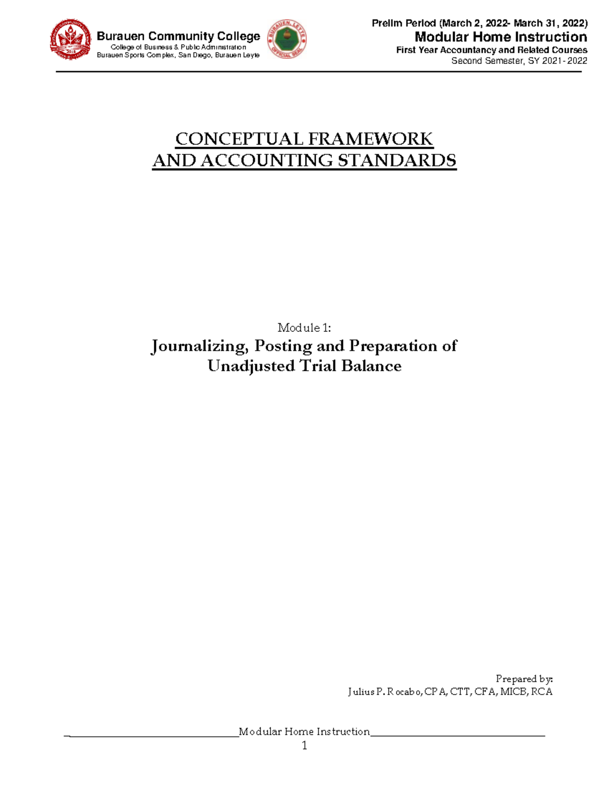 Confras Prelims Module 2 - Modular Home Instruction Burauen Community ...