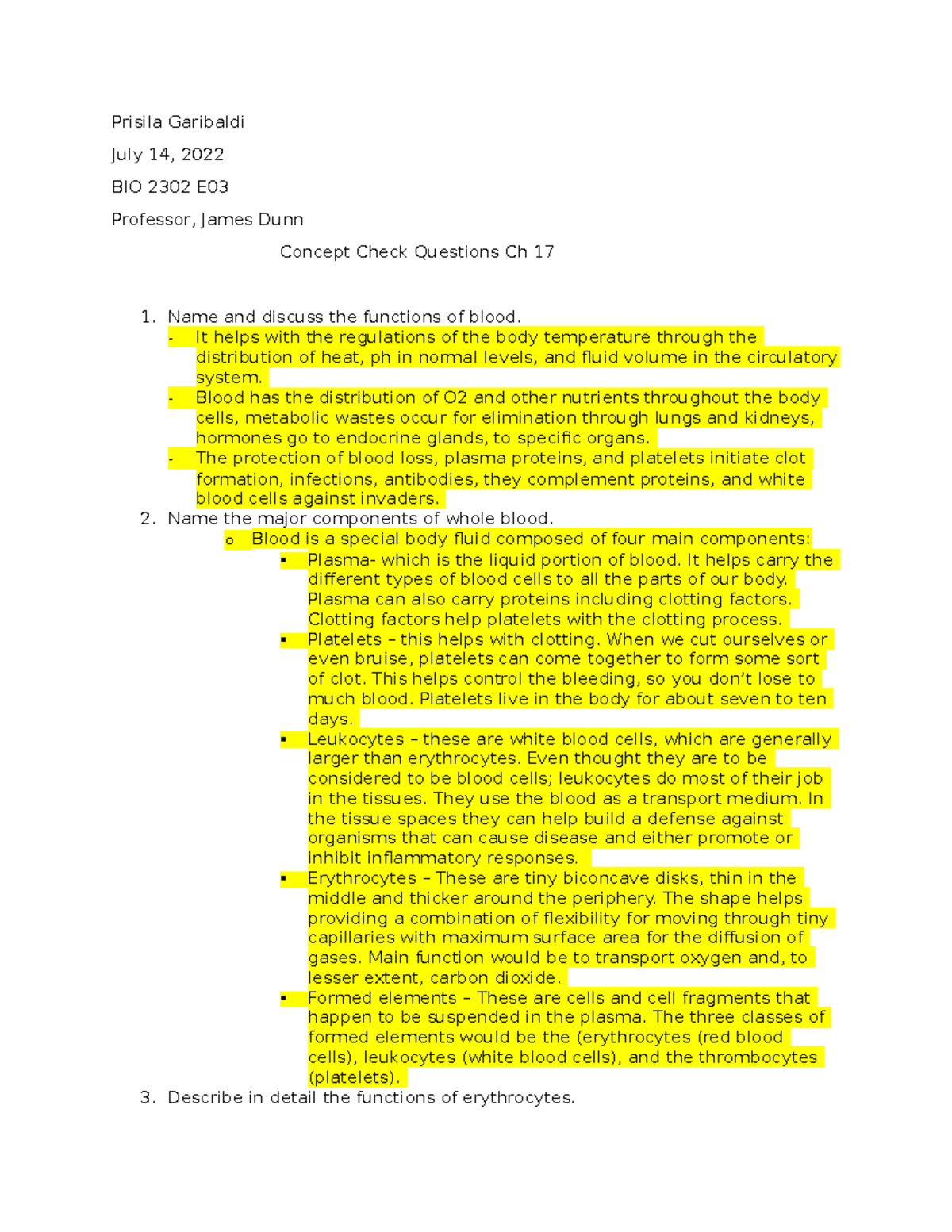 Concept Check Questions Ch 17 - Prisila Garibaldi July 14, 2022 BIO ...