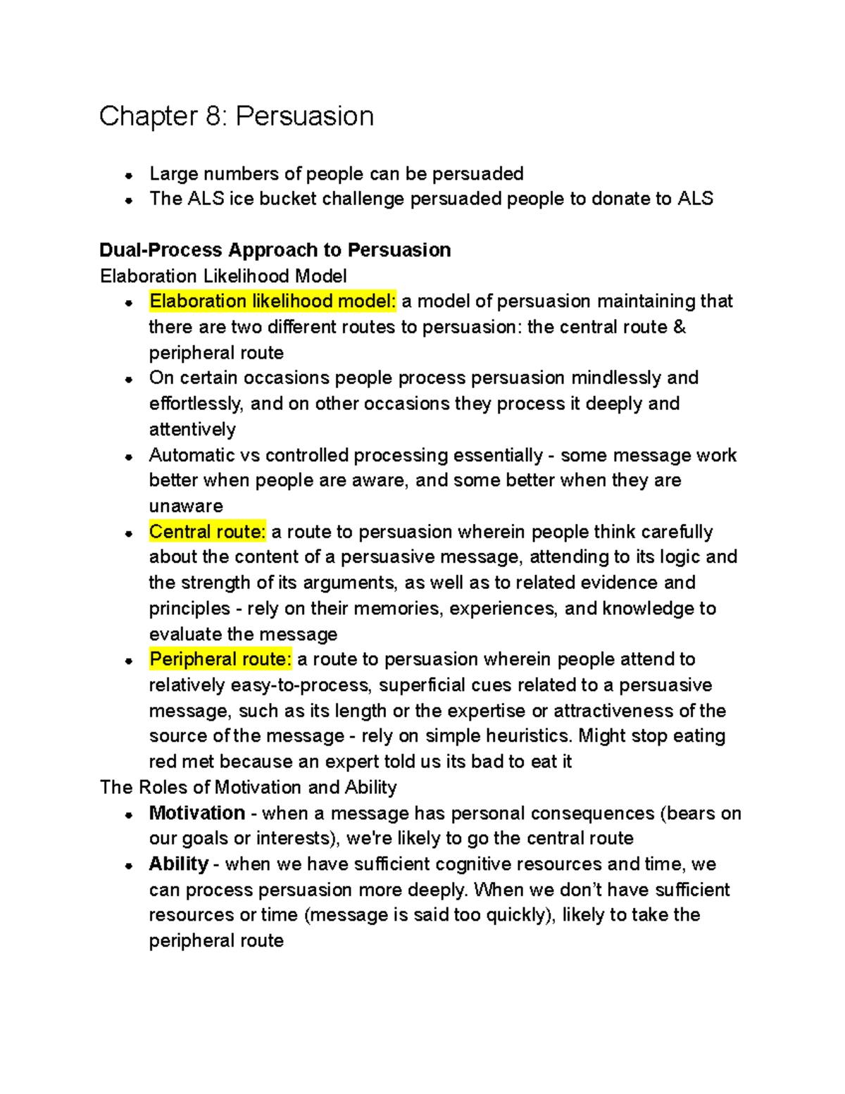 Chapter 8 Persuasion - Chapter 8: Persuasion Large numbers of people ...