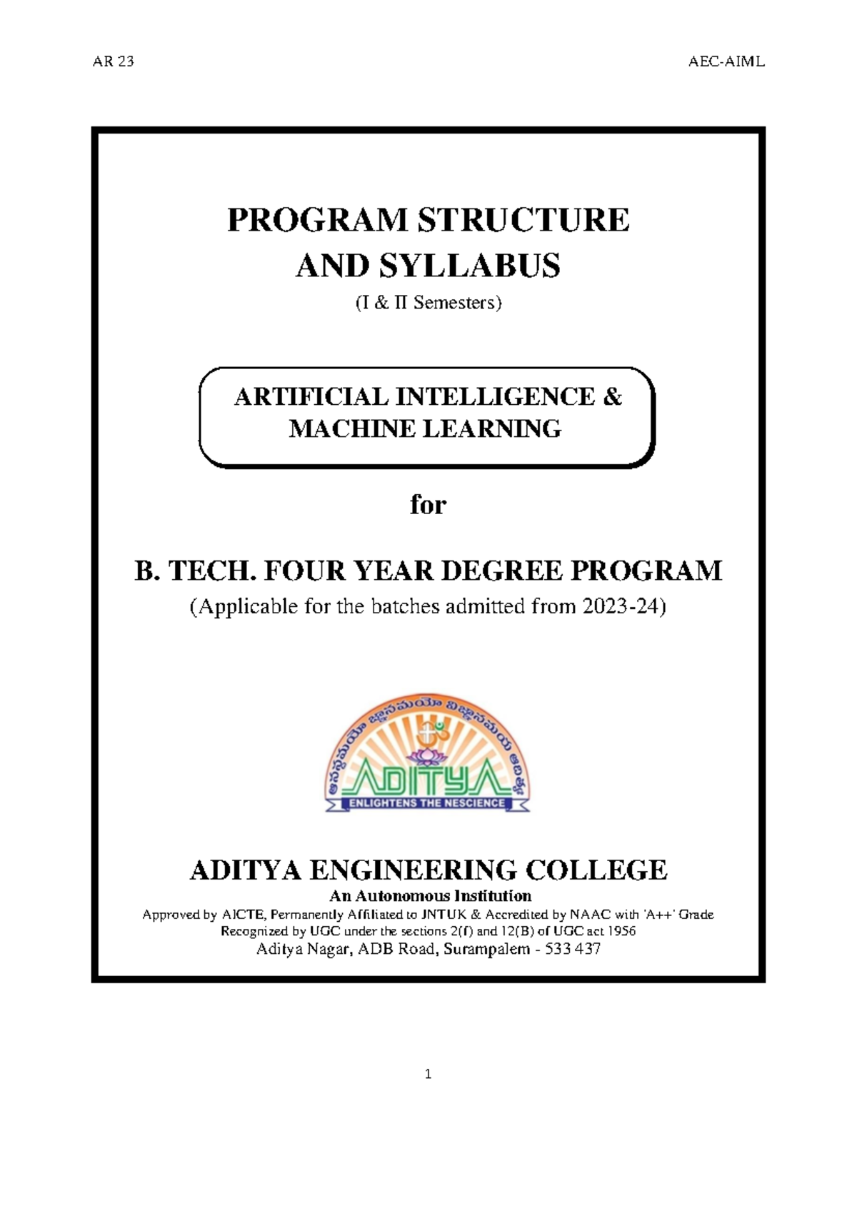 DS syllabus - PROGRAM STRUCTURE AND SYLLABUS (I & II Semesters) for B. TECH. FOUR YEAR DEGREE ...
