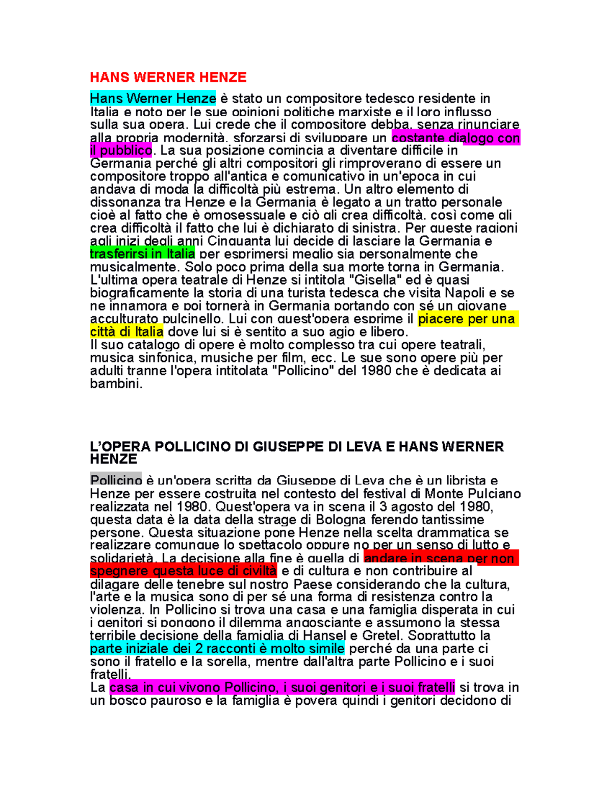 Hans Werner Henze e la storia di Pollicino (decima lezione di teatro musicale per l'infanzia ...