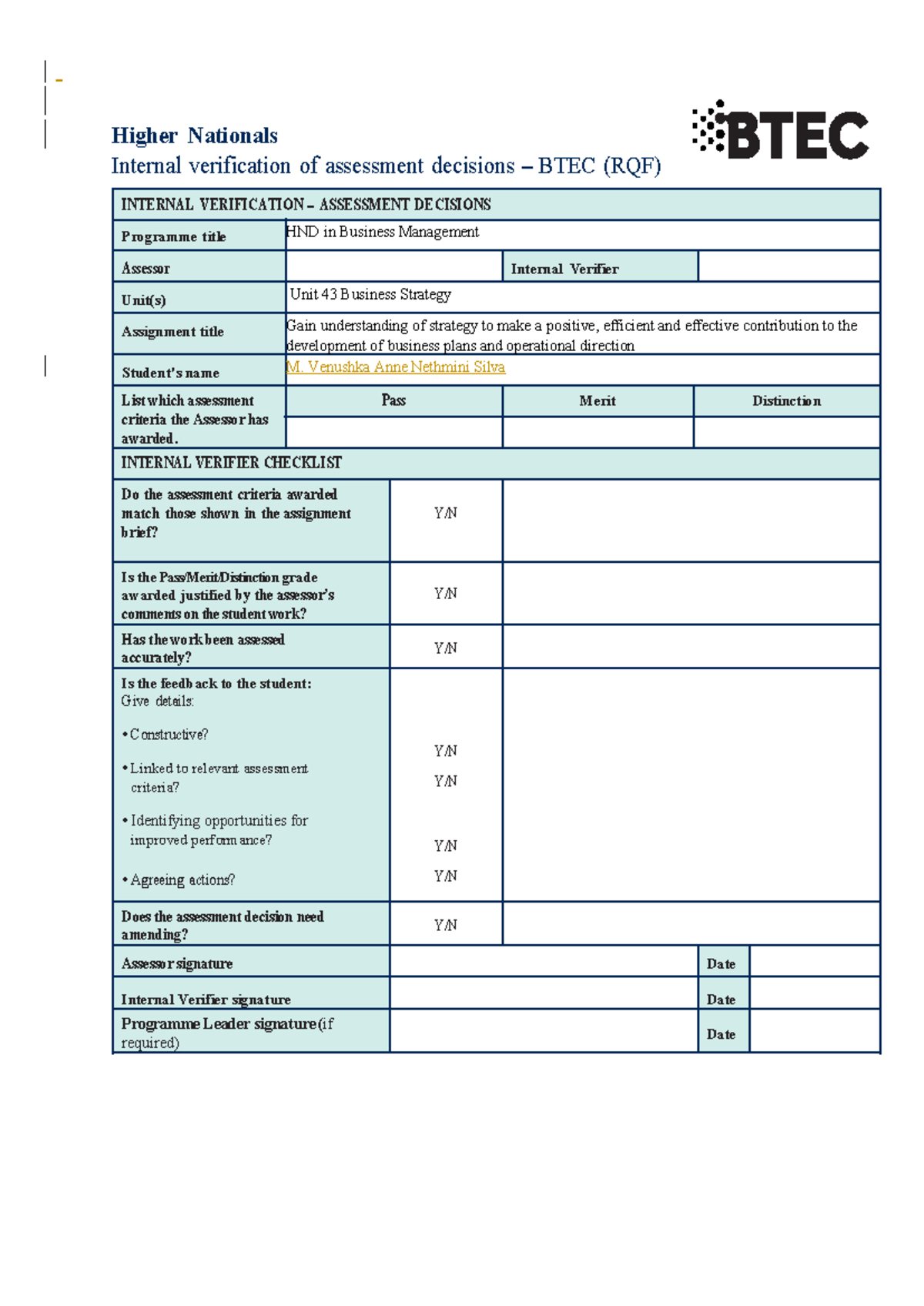 M.V.A.N Silva - ASSIGNMENT OF HND IN BUSINESS MANAGEMENT PROGRAMME AT ...