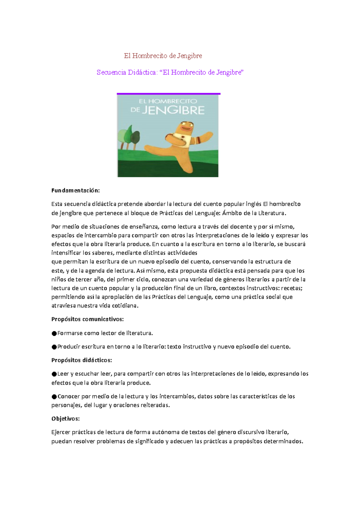 Hombrecito de jengibre - El Hombrecito de Jengibre Secuencia Didáctica ...