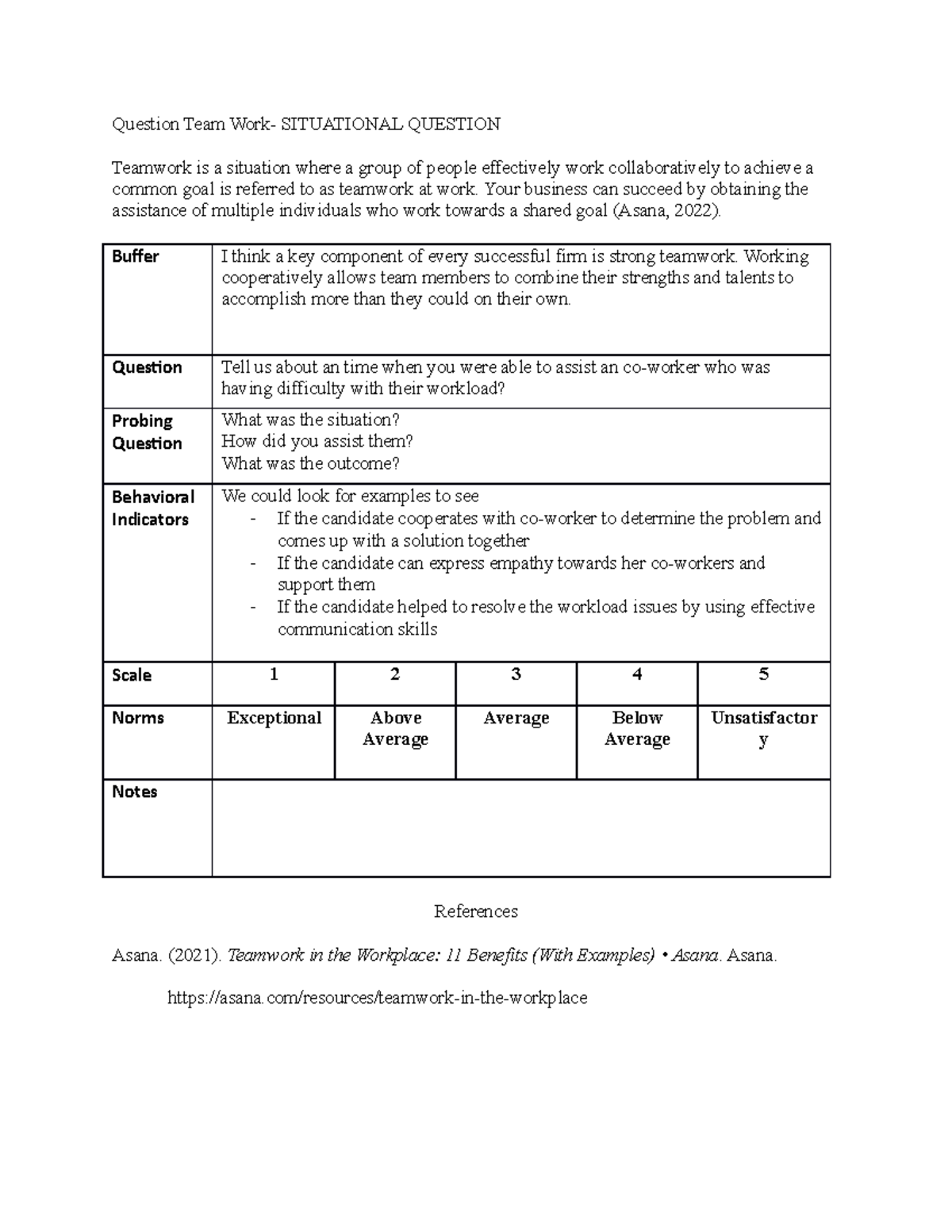 Question Team Work - assignment - Question Team Work- SITUATIONAL ...