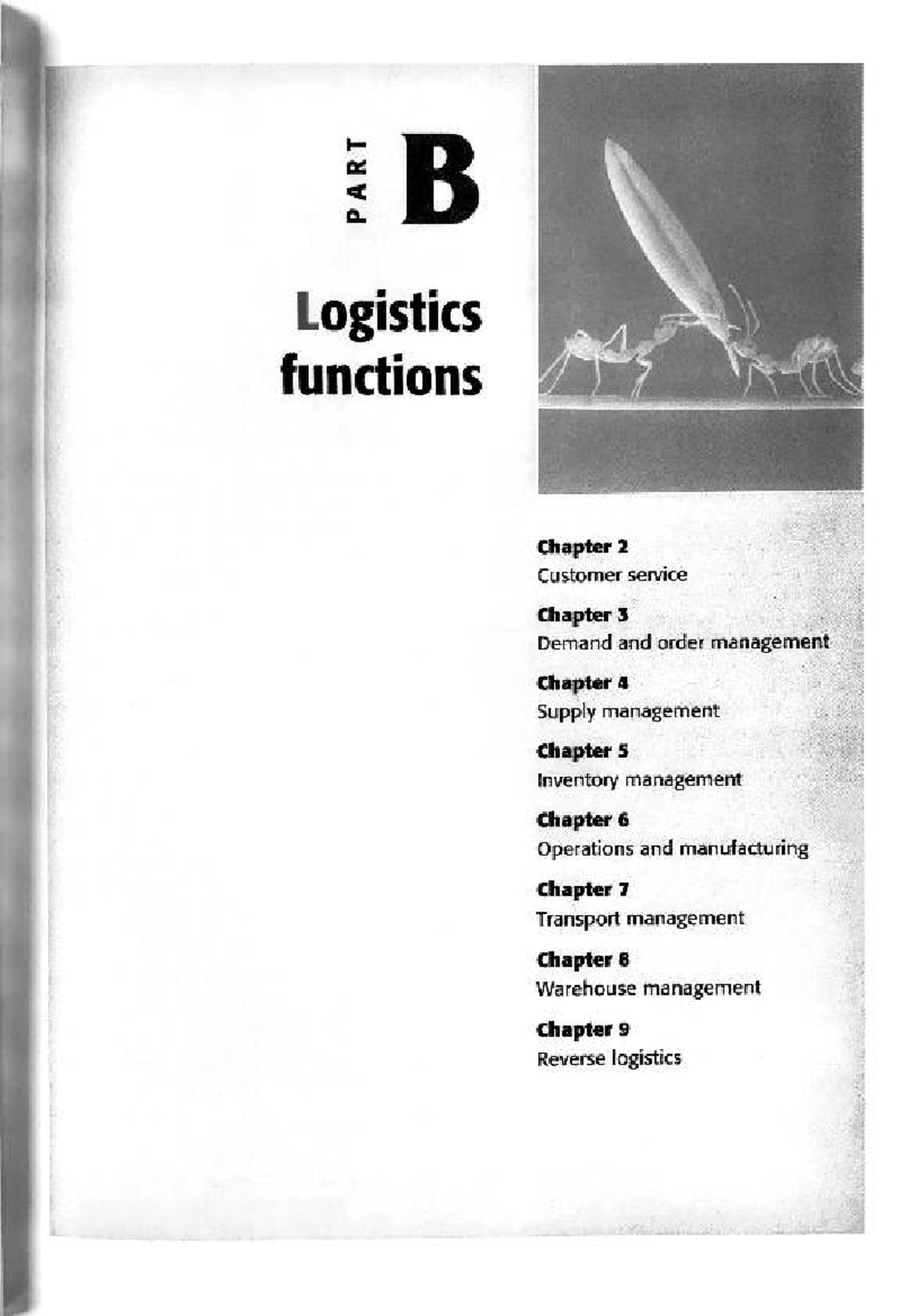 Strategic logistics chapter 3 - f B Logistics functions 't"••.. P ...
