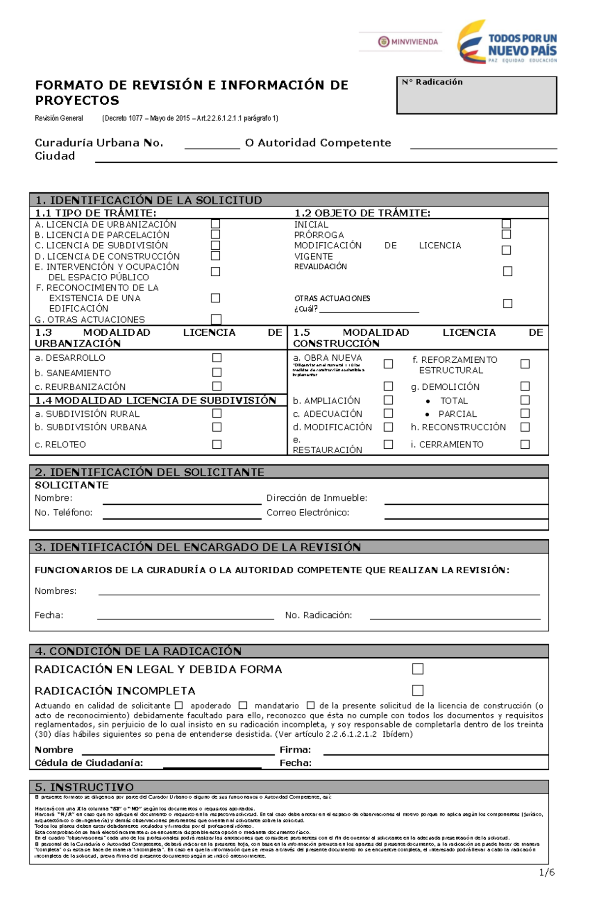 Formato Revision - FORMATO DE REVISIÓN E INFORMACIÓN DE PROYECTOS ...