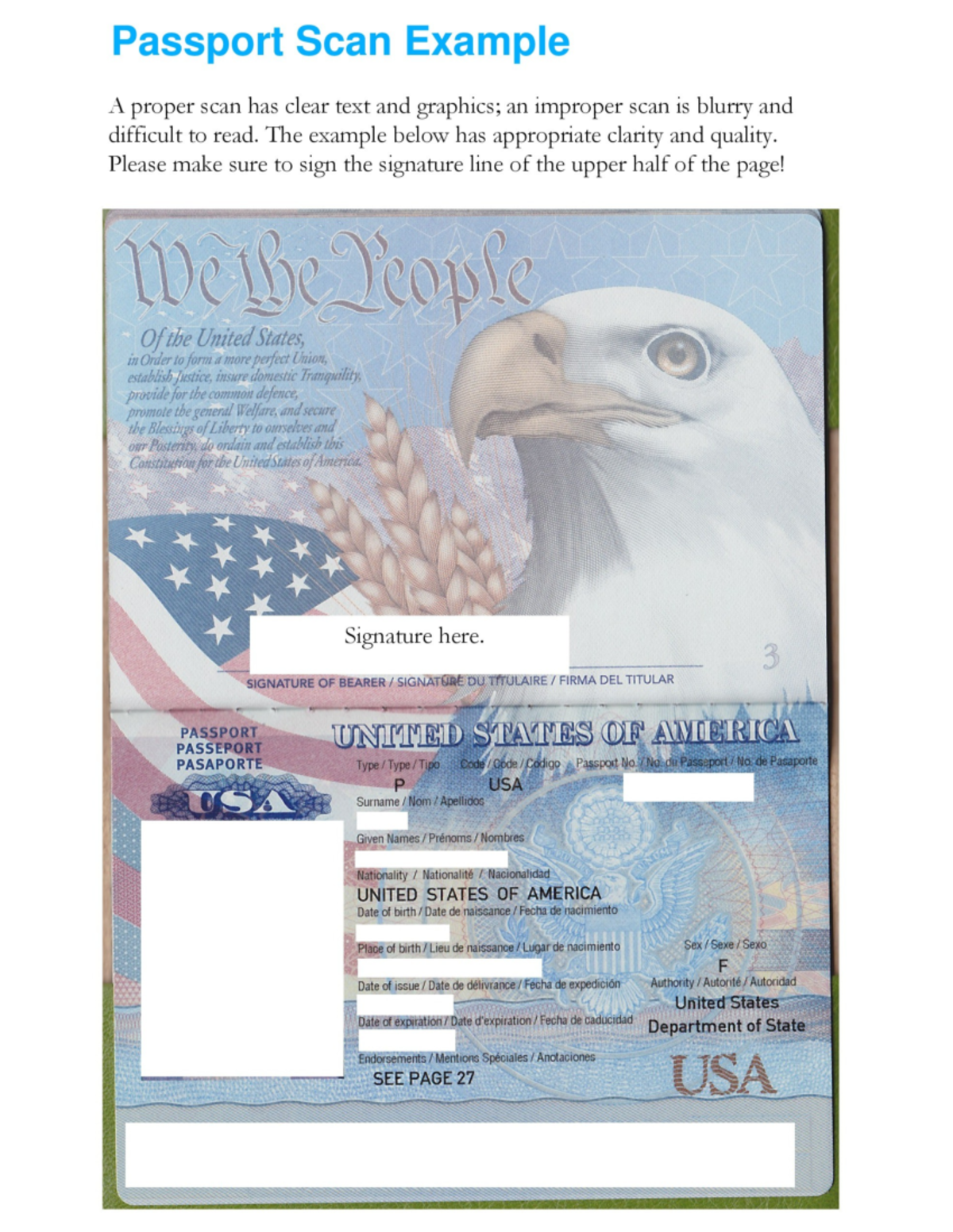 Passport photo template 21 - Passport Scan Example A proper scan has ...