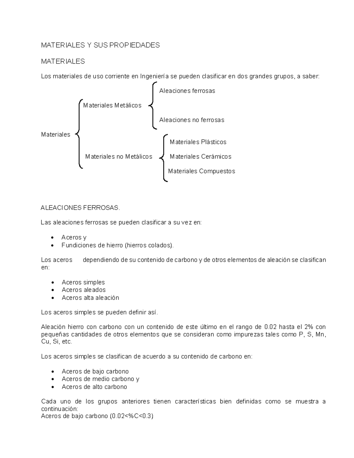 1. Clasificación DE LOS Materiales - MATERIALES Y SUS PROPIEDADES ...
