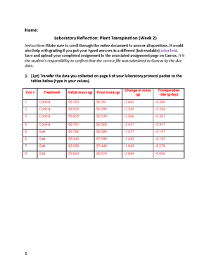 L113 Week 1 laboratory reflection - Volumes, Micropipettes, Dilutions ...