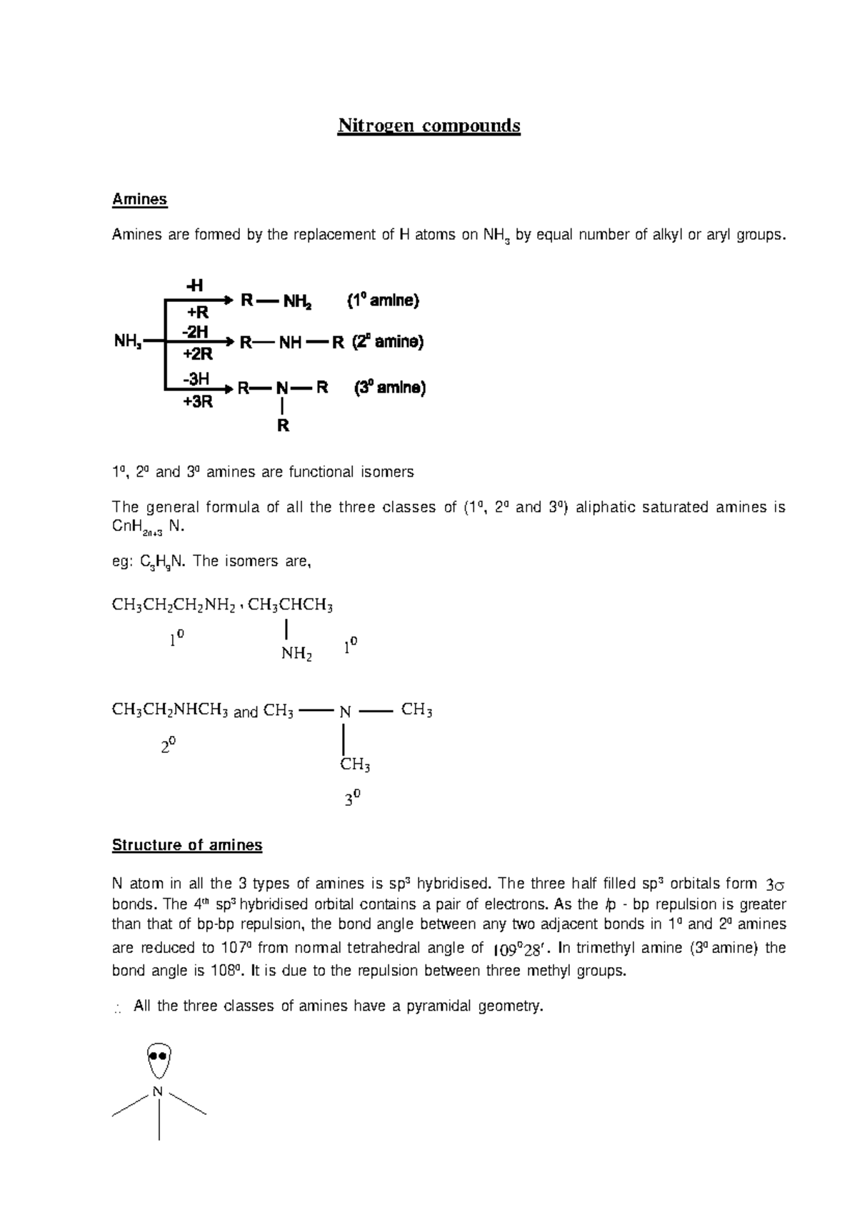 Nitrogen compounds - This is lecture notes from the chapter solid state ...