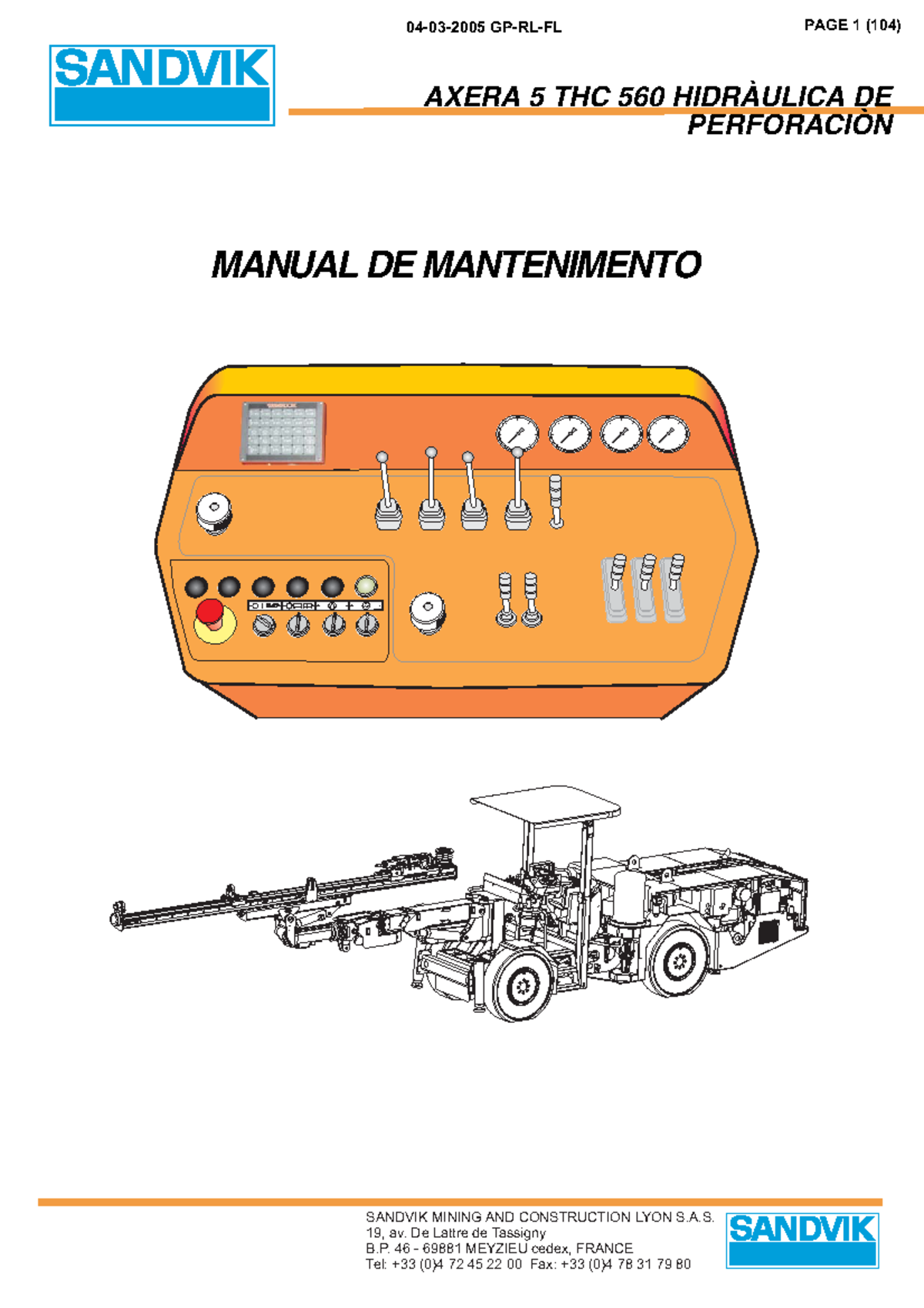 Sandvik DD310 - PAGE 1 (104) MANUAL DE MANTENIMENTO AXERA 5 THC 560 ...