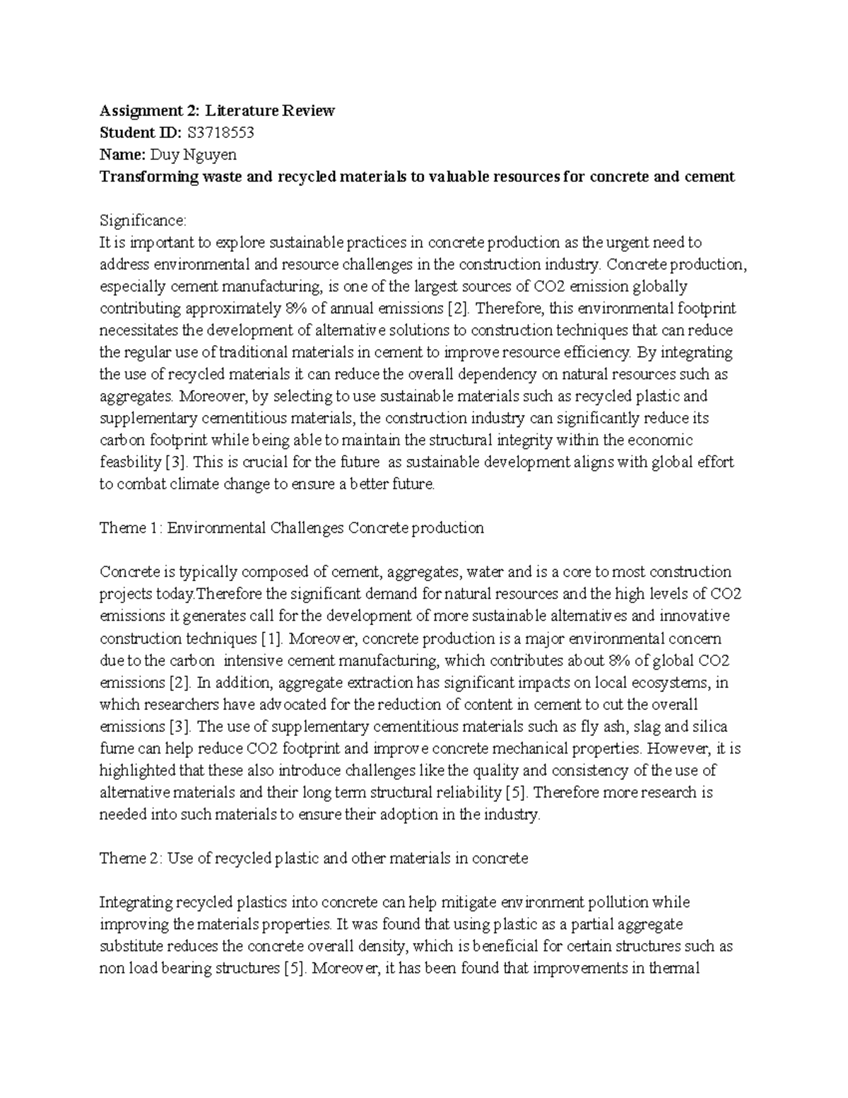 Assignment 2 for research - Assignment 2: Literature Review Student ID ...