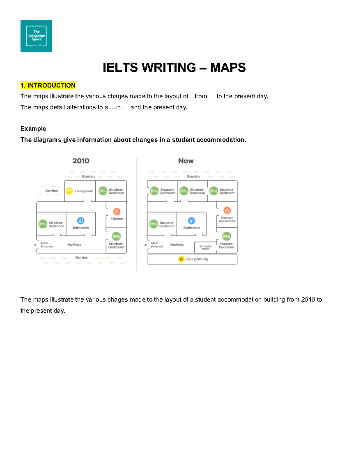 6065 Maps - Student Handout - IELTS WRITING – MAPS 1. INTRODUCTION The ...