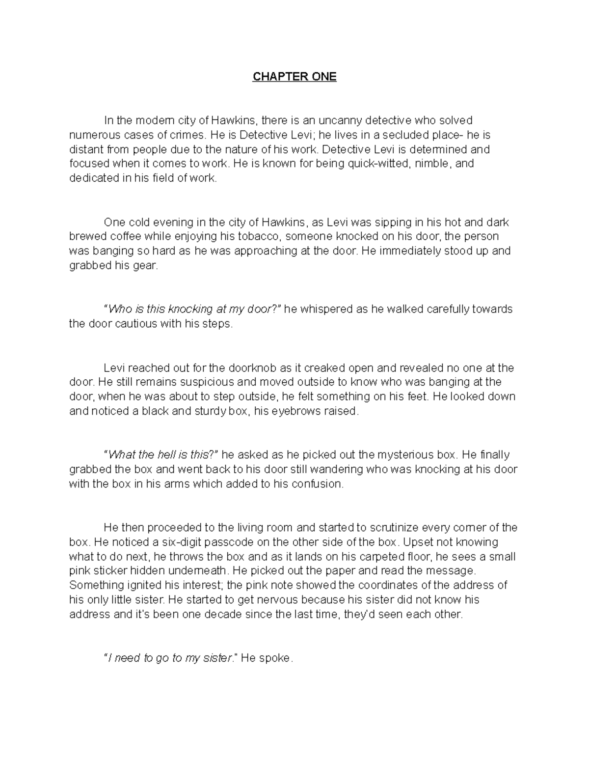 Creative Writing Detective Group-02- Final - CHAPTER ONE In the modern ...