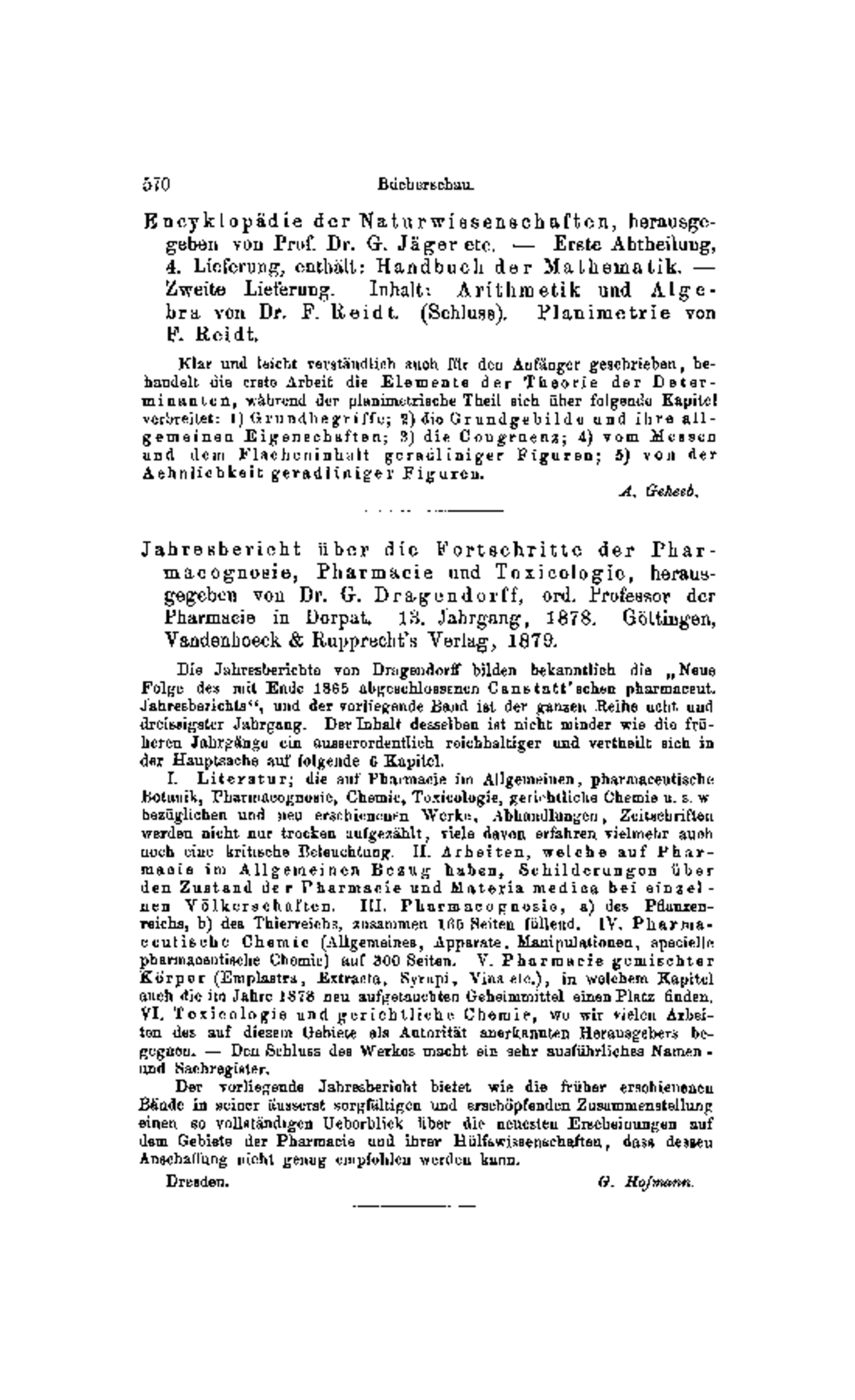 Geheeb 1879 - dfgd - 570 Biicherschau. zyxwv E n c y k 1o p a d i e d e ...