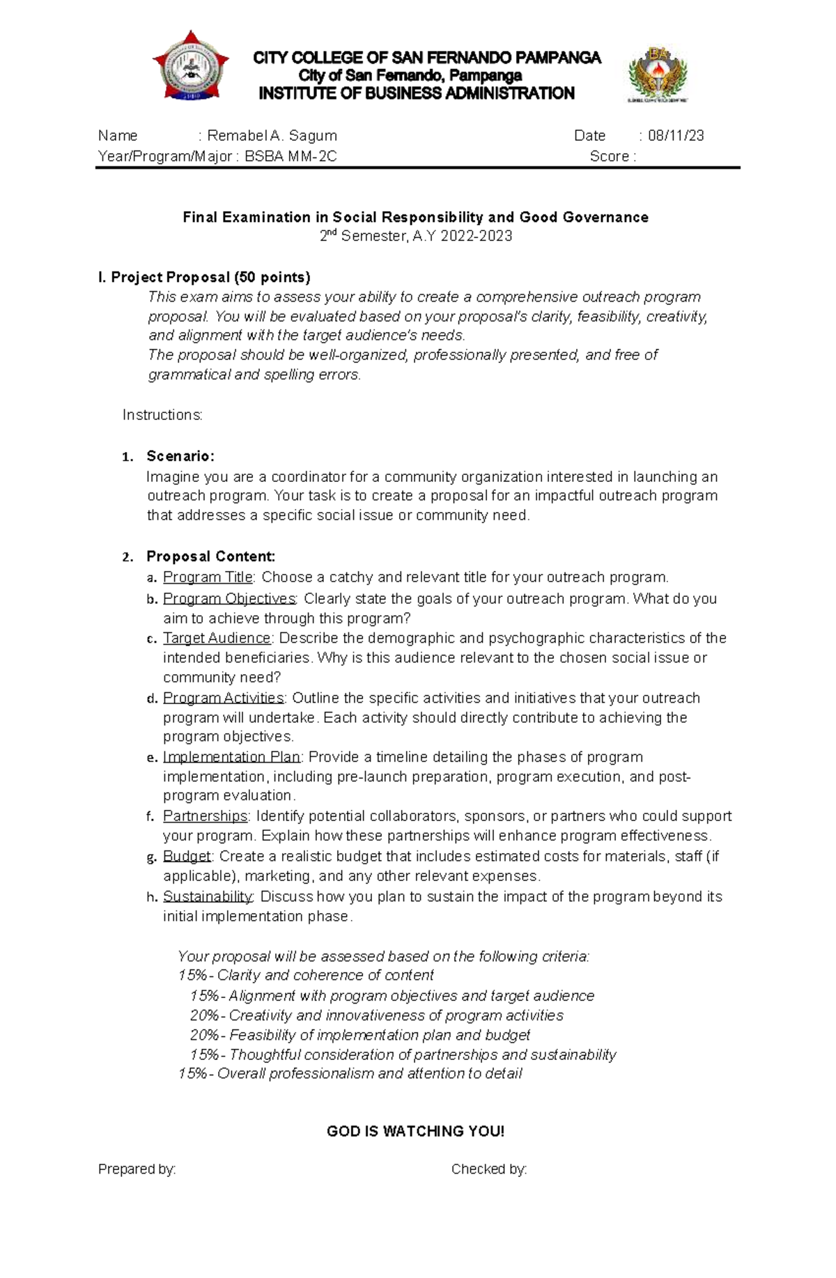 Final%20Exam%20in%20SRGG - Name : Remabel A. Sagum Date : 08/11/ Year ...