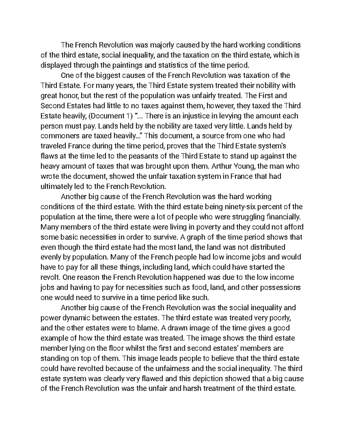 DBQ Connor Olson - it is an essay about how The French Revolution was ...