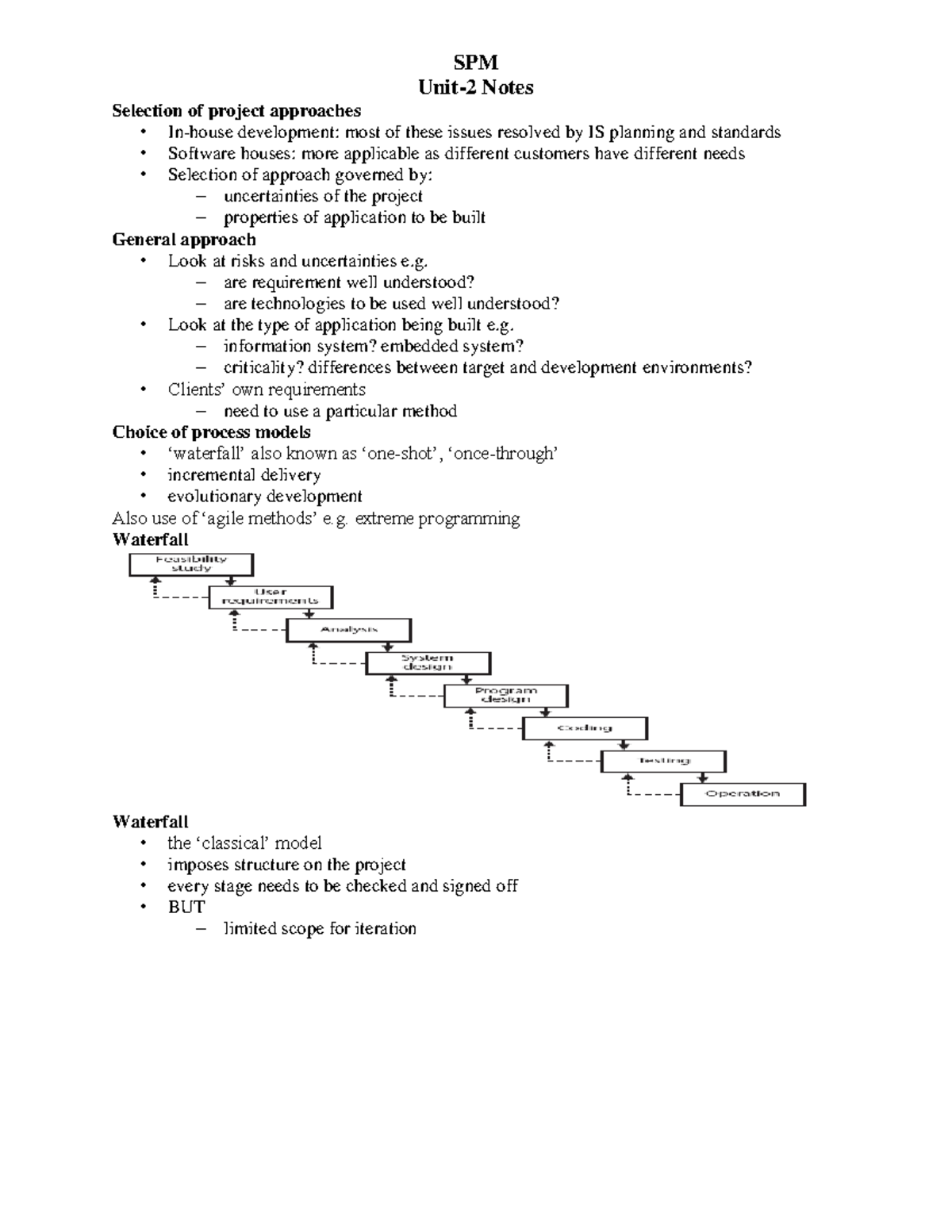 Unit-2 Notes for Students - SPM Unit-2 Notes Selection of project ...