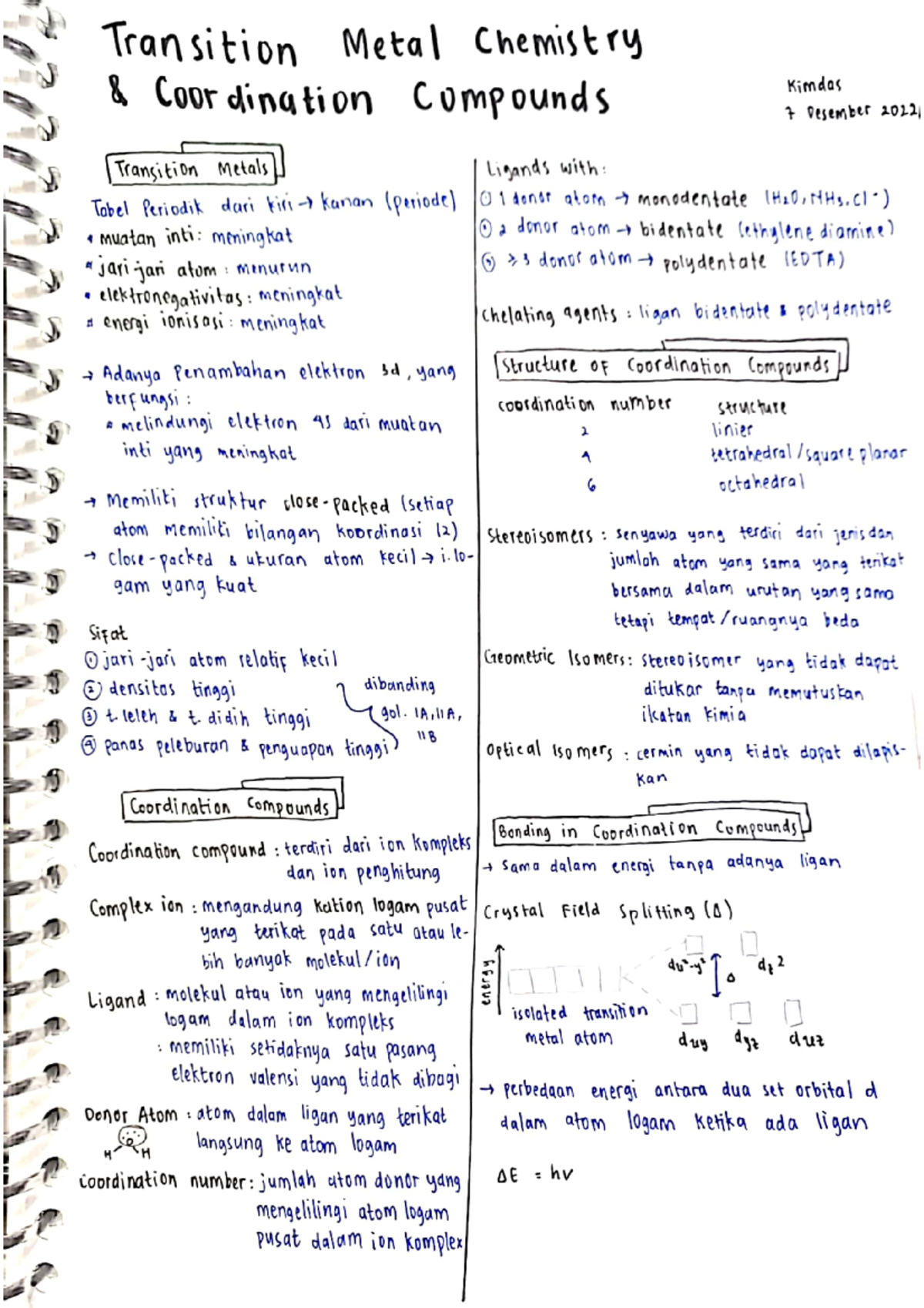 Transition Metal Chemistry and Coordination Compounds - Kimia Dasar ...