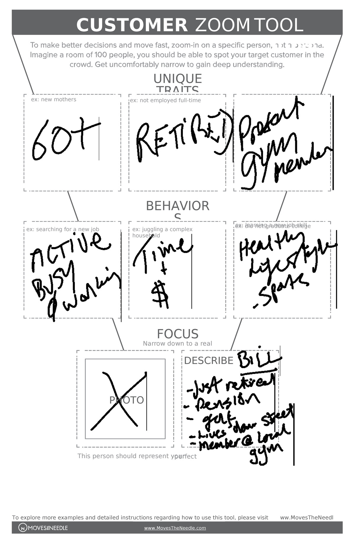 Customer-Zoom-Tool example W23 - ex: new mothers ex: did not graduate ...