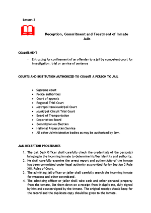 Security Risk Classification of Inmates - Lesson 4 Security Risk ...