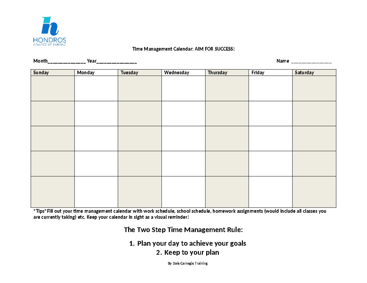 Time Management Calendar - Keep your calendar in sight as a visual ...