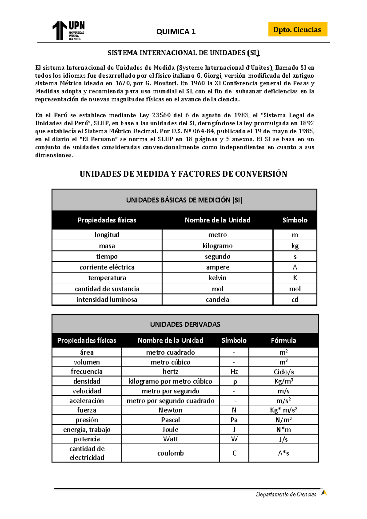 Tabla de Conversiones - SISTEMA INTERNACIONAL DE UNIDADES (SI) El sistema Internacional de ...