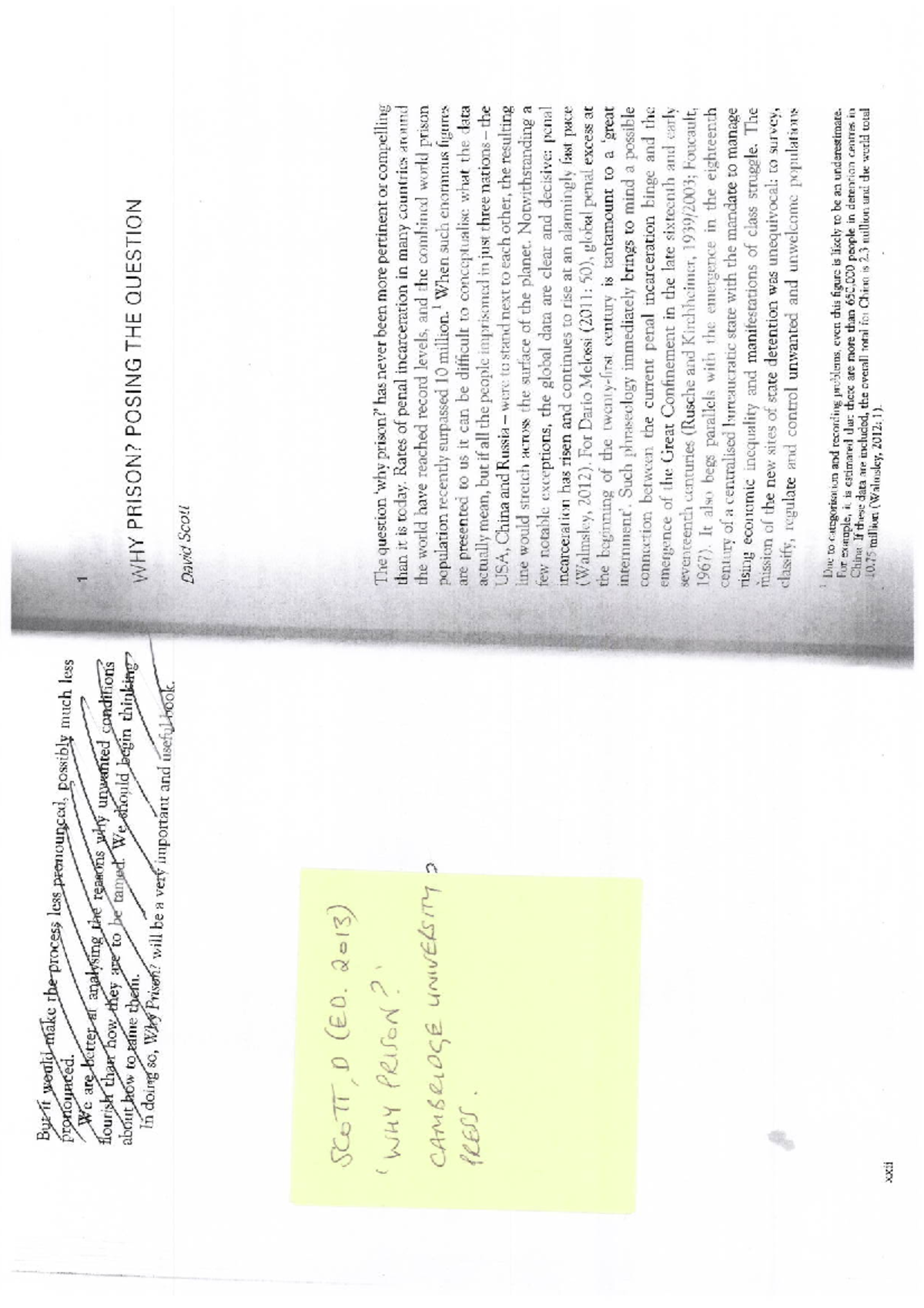 David Scott reading - criminology - CRI3110 - Studocu