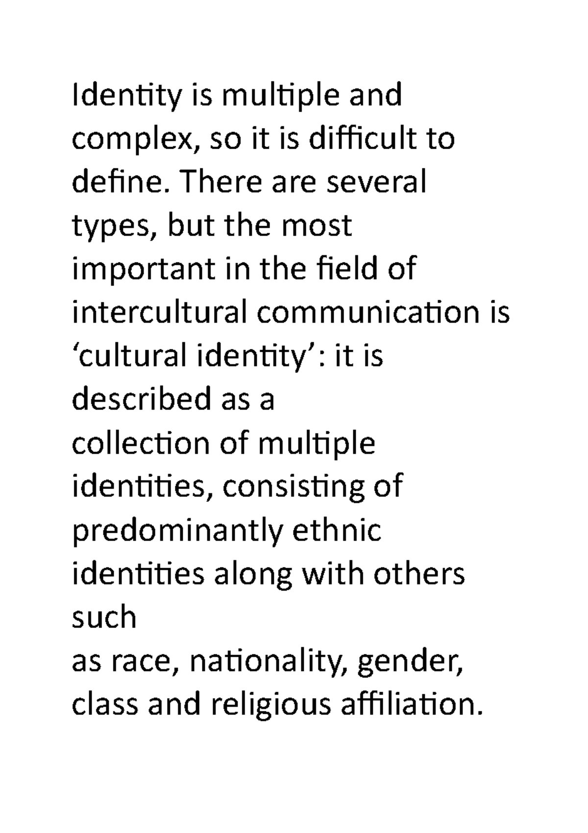 12. Identity, Interculturality - Identity is multiple and complex, so ...