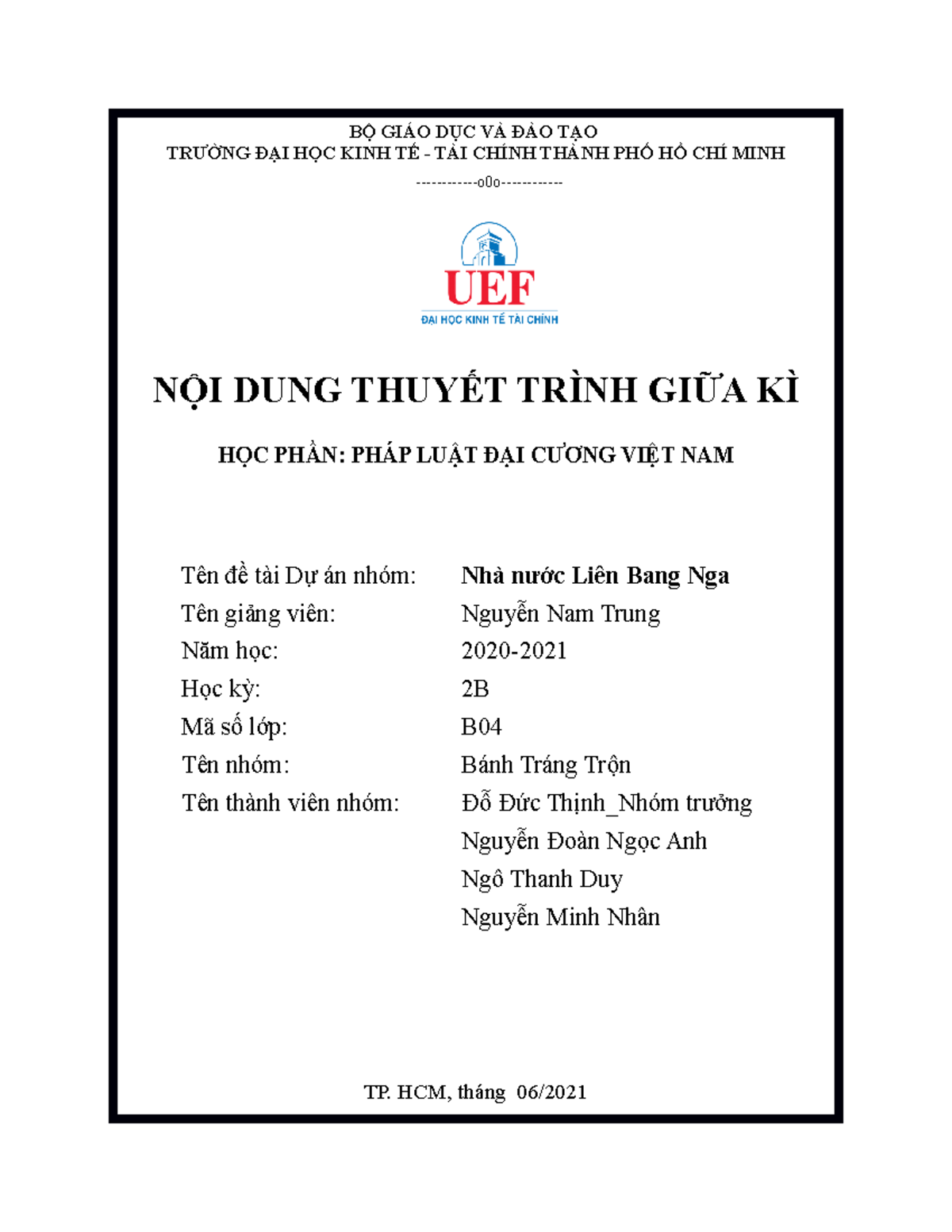 Transcript thuyet trinh va bang phan cong - BỘ GIÁO DỤC VÀ ĐÀO TẠO ...