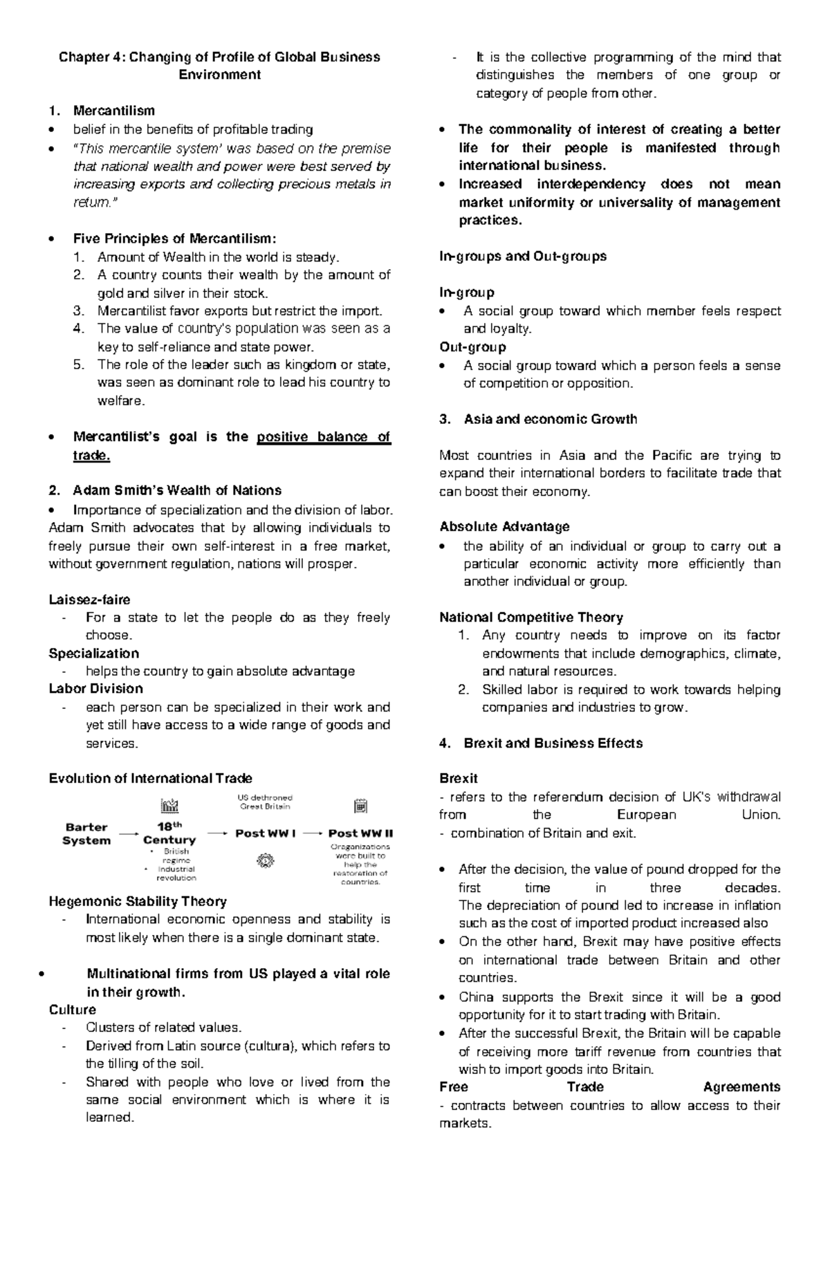 Intlbt Chapter 4 - notes - Chapter 4: Changing of Profile of Global ...