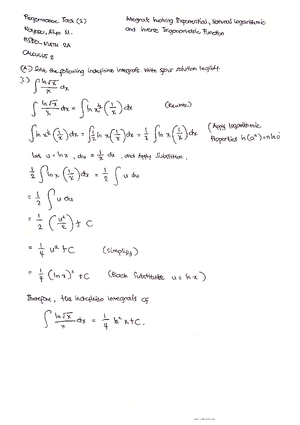 Performance task #3 Applications Calculus 1 - Differential & Integral Calculus - Studocu