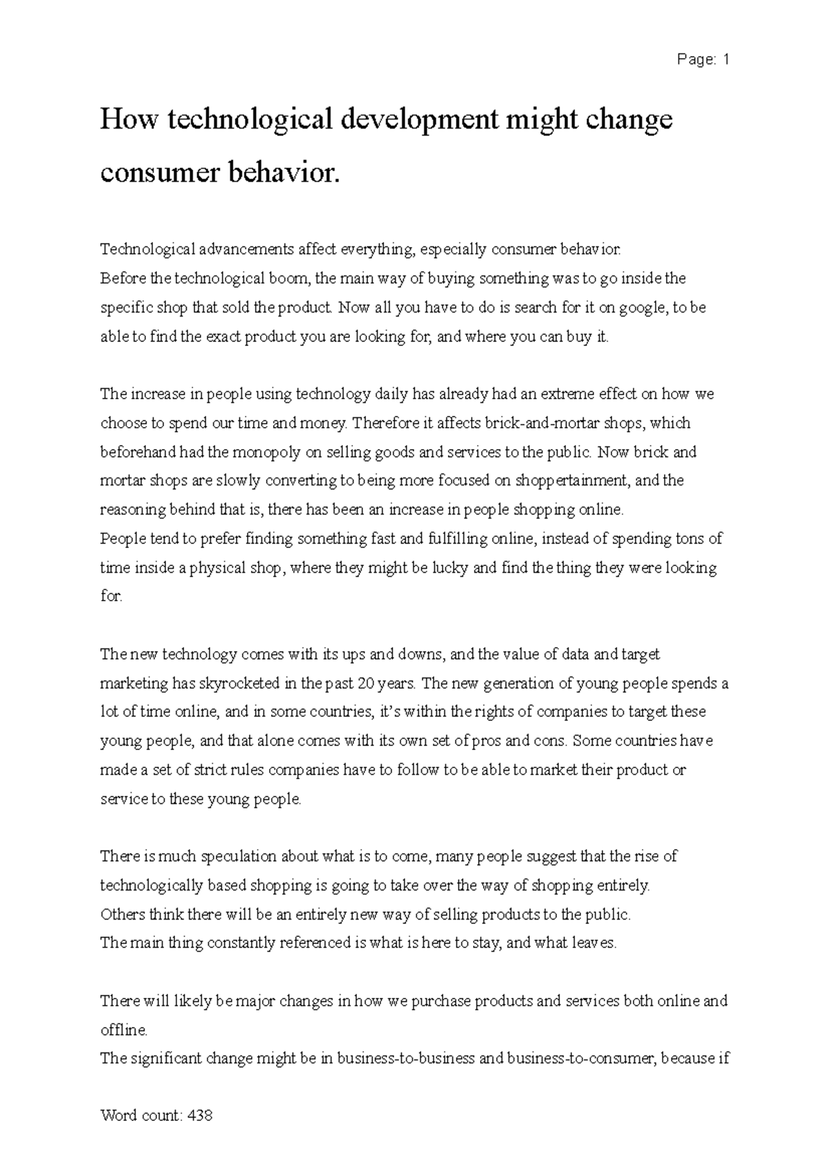 How technological development might change consumer behavior ...