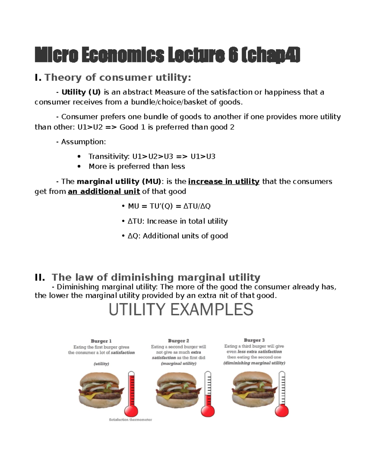 Micro chap 4 - consumer utility - Microeconomics - Studocu