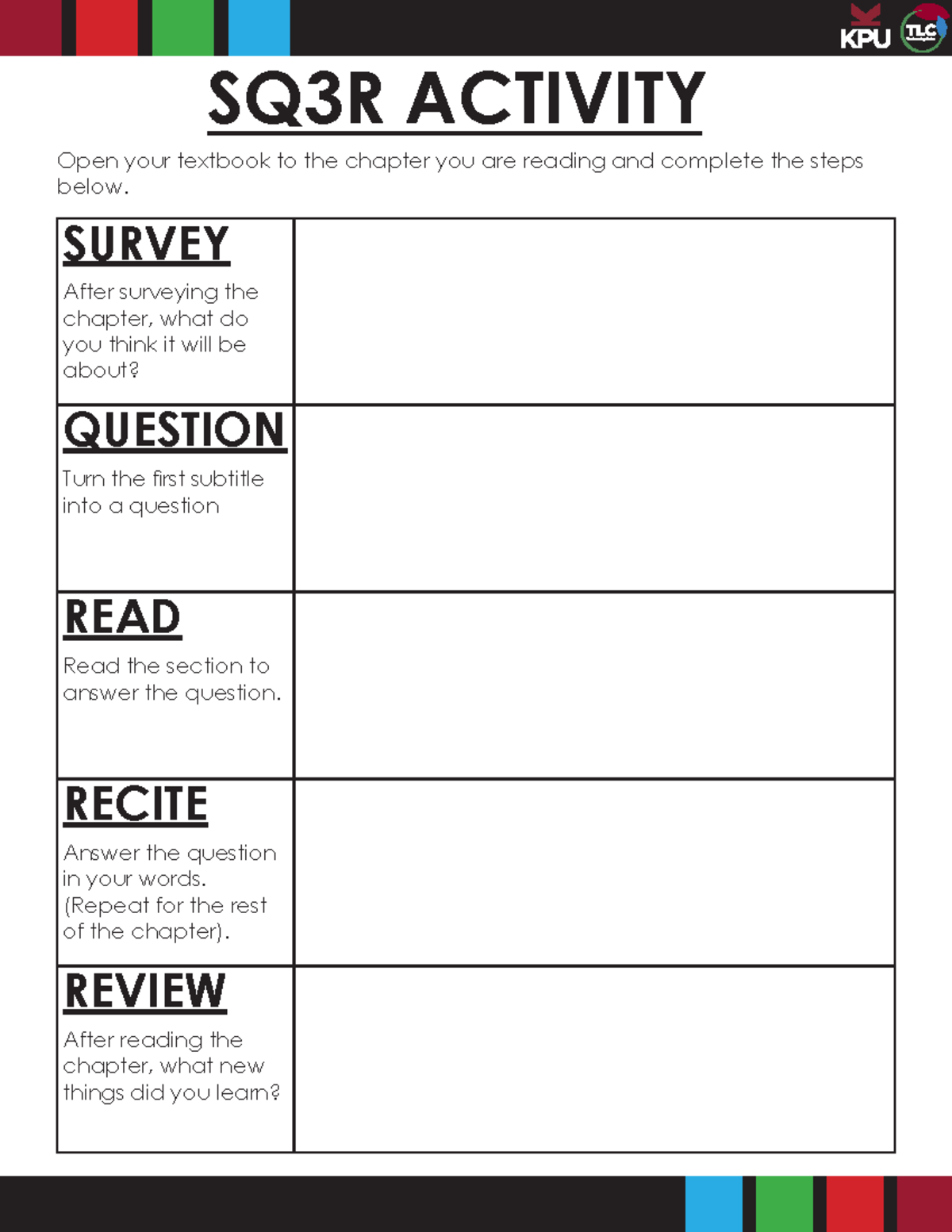 SQ3RActivity - Open your textbook to the chapter you are reading and ...