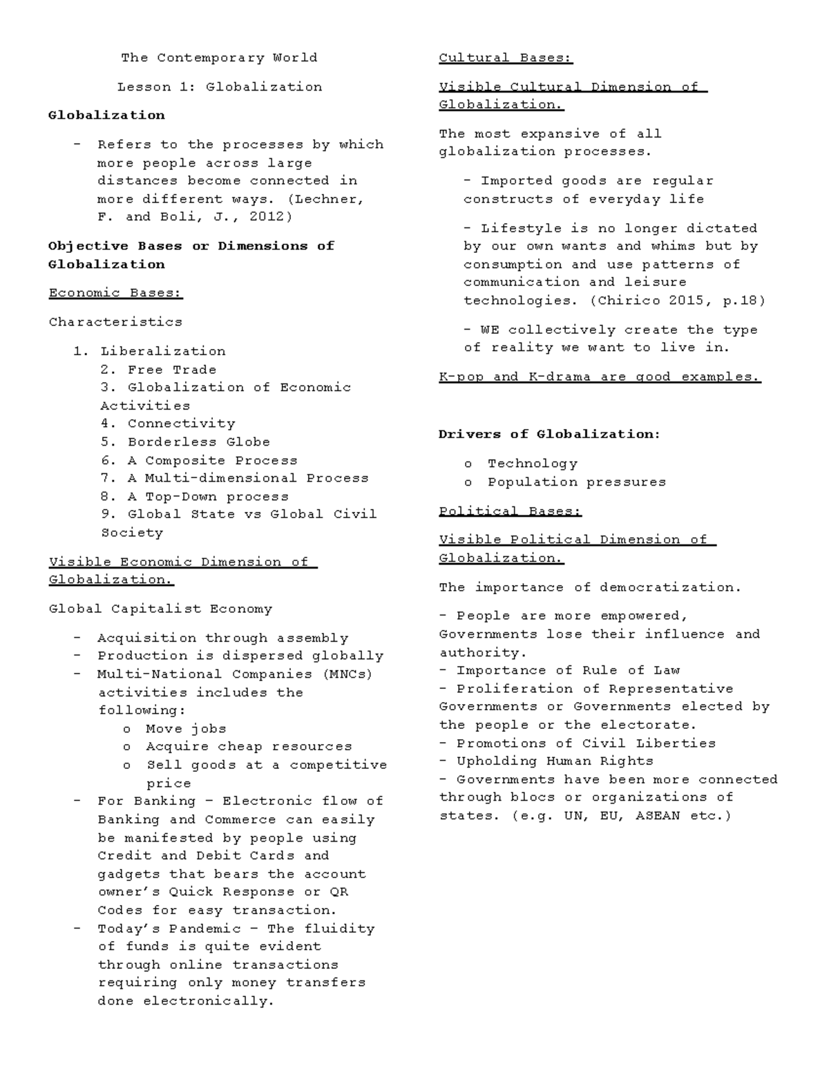 The-Contemporary-World-reviewer - The Contemporary World Lesson 1 ...