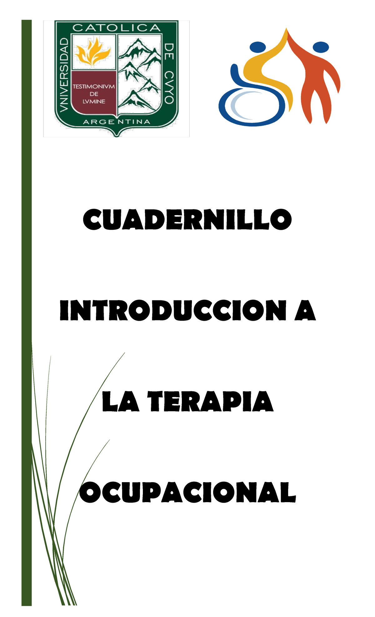 Cuadernillo Terapia Ocupacional - CUADERNILLO INTRODUCCION A LA TERAPIA ...