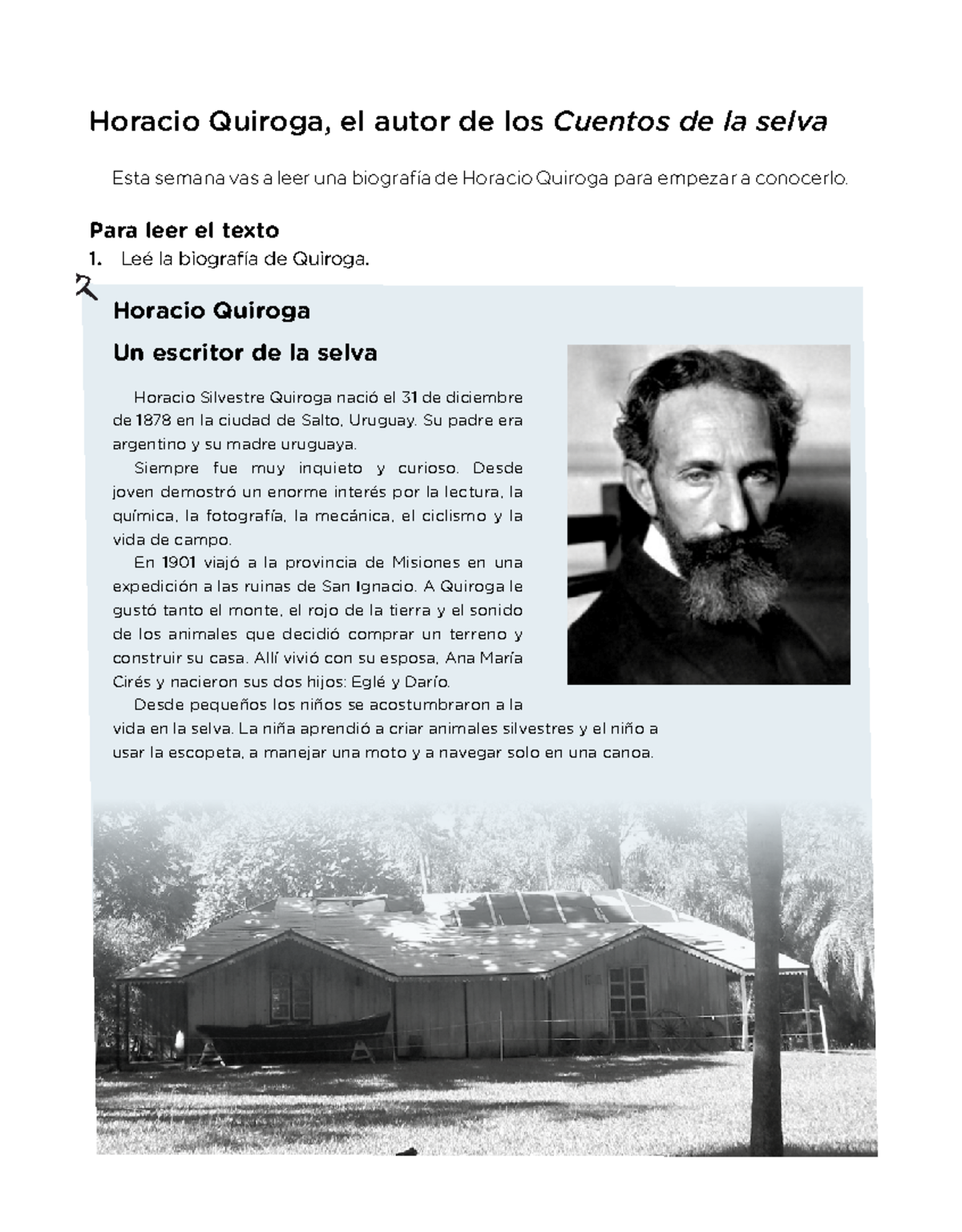 Biografia de Horacio Quiroga - G.C.A.B. | Ministerio de Educación ...