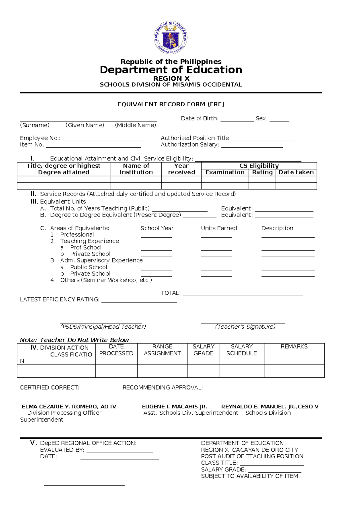 ERF-form-blank - N/A - Republic of the Philippines Department of ...