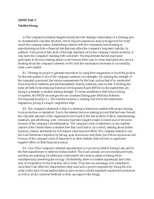 QBM2 Task 1 - Innovative and Strategic Thinking, Task 1 - Ashley ...